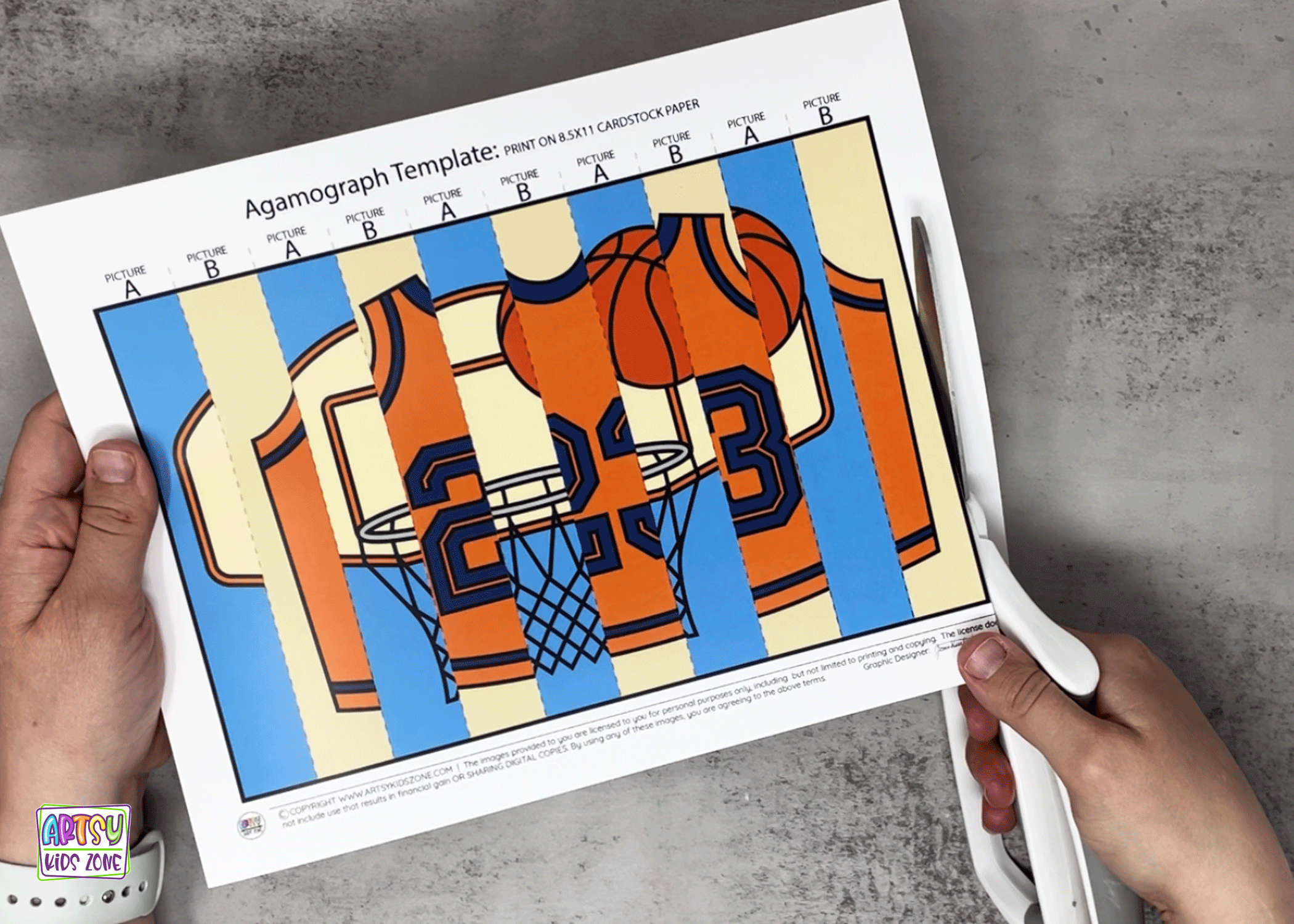 Basketball Agamograph Template: Basketball Art