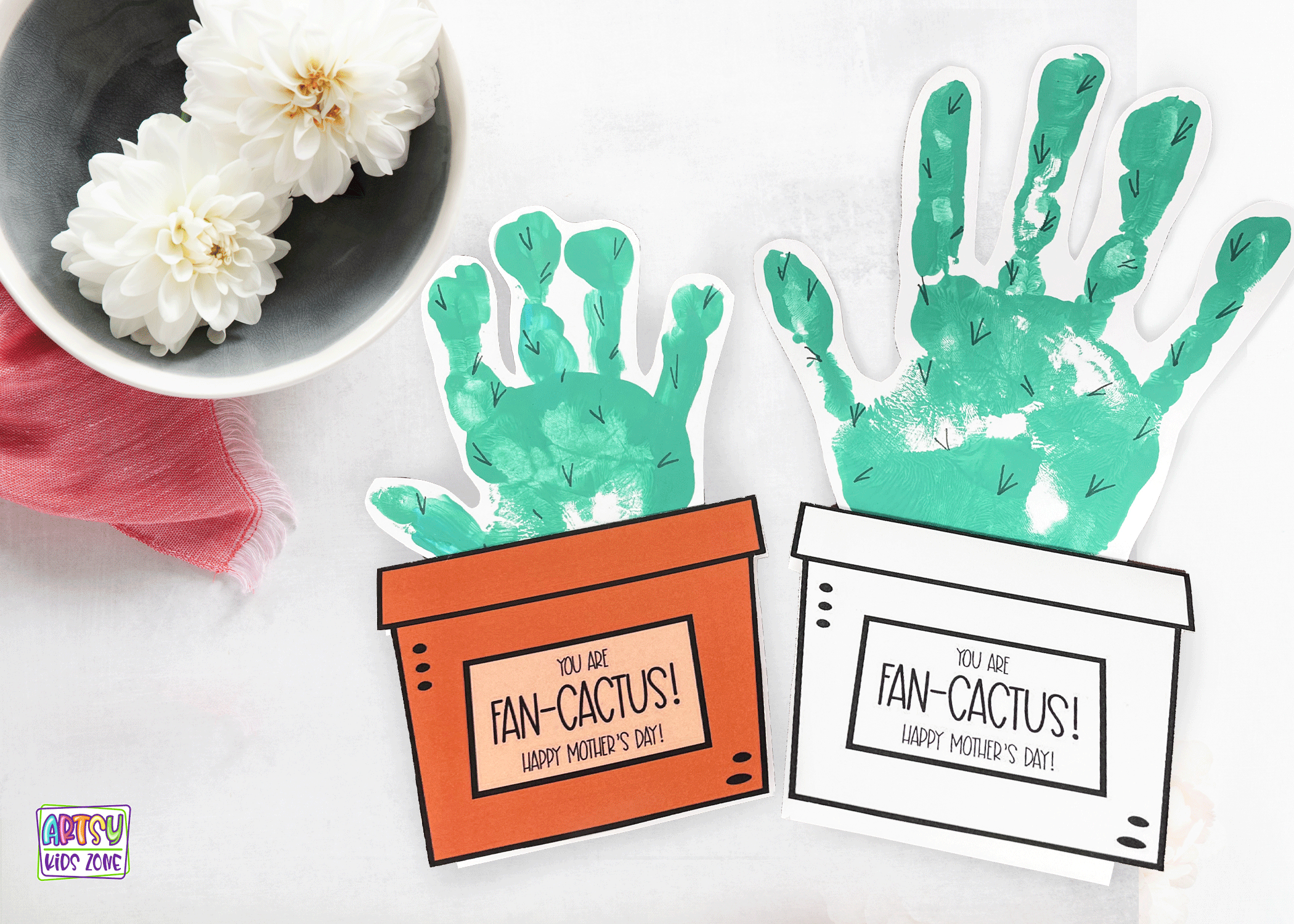 Cactus Mother's Day Handprint Craft For Kids