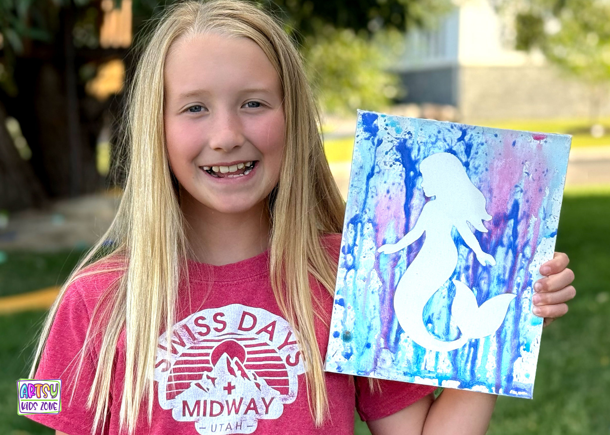 Mermaid Water Gun Painting – Fun Outdoor Summer Art Project for Kids
