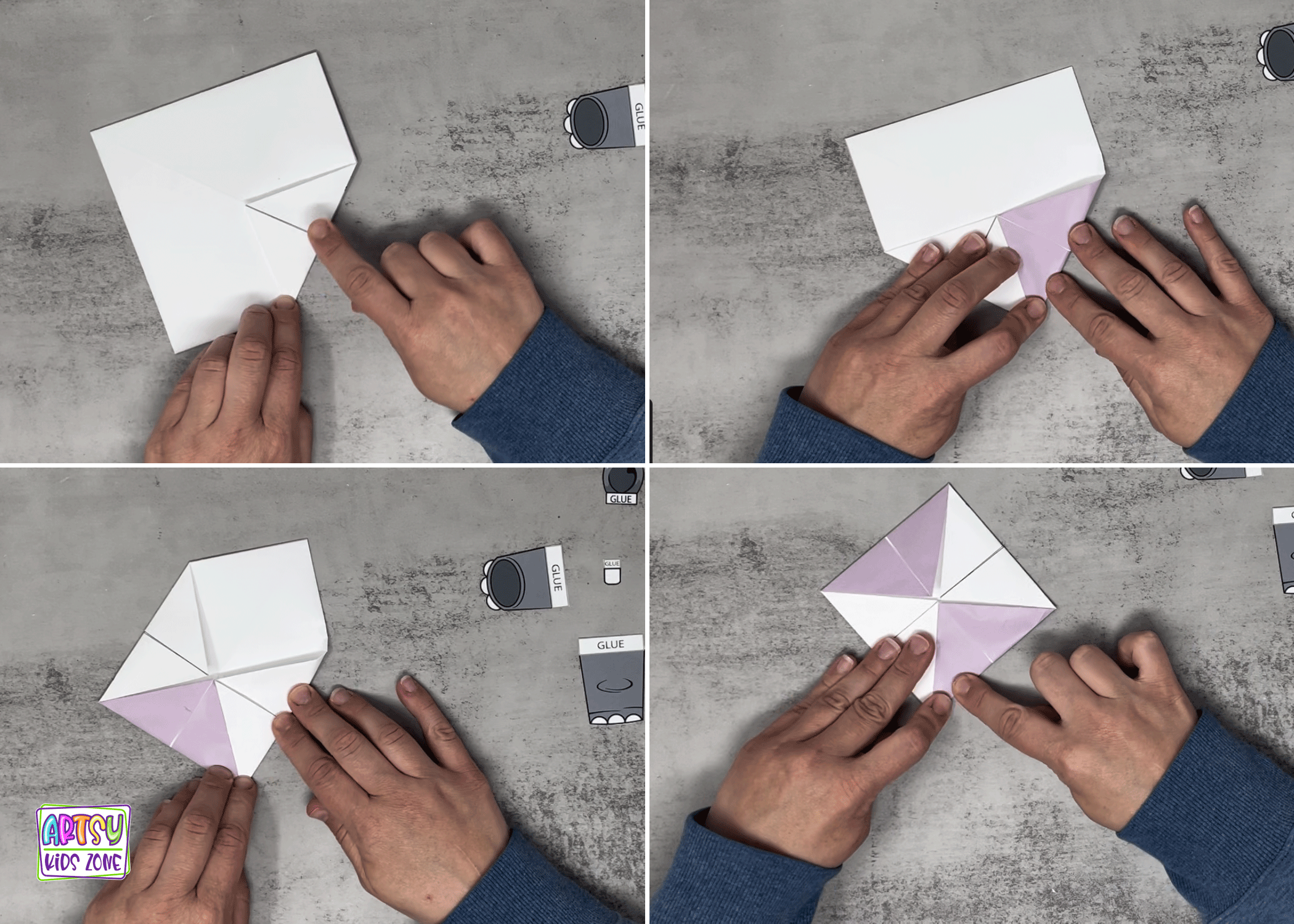 Origami Hippo Cootie Catcher Template