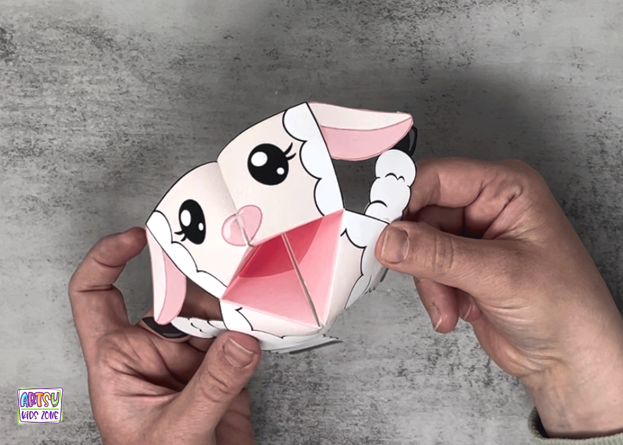 Easter Lamb Cootie Catcher Template