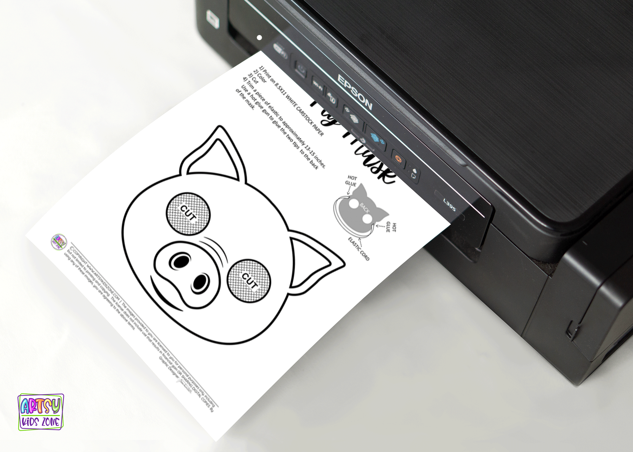 Printable Pig Mask Template