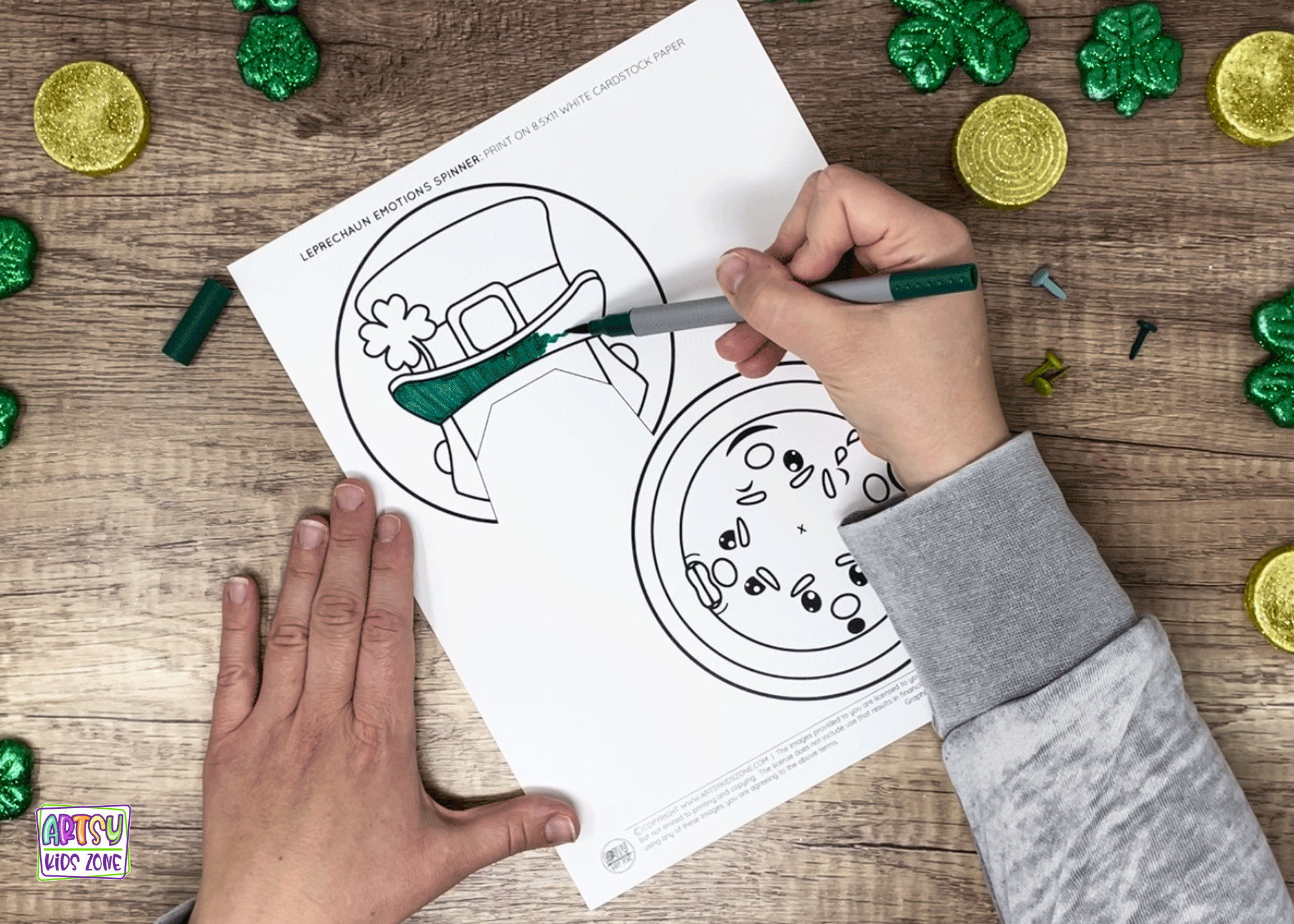 Leprechaun Emotions Spinner: St Patrick's Day Craft For Kids