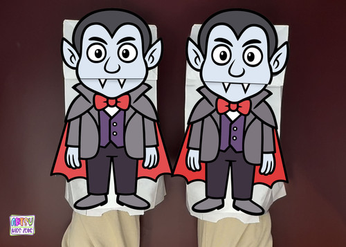 Printable Vampire Paper Bag Puppet Craft for Kids – Full Color DIY ...