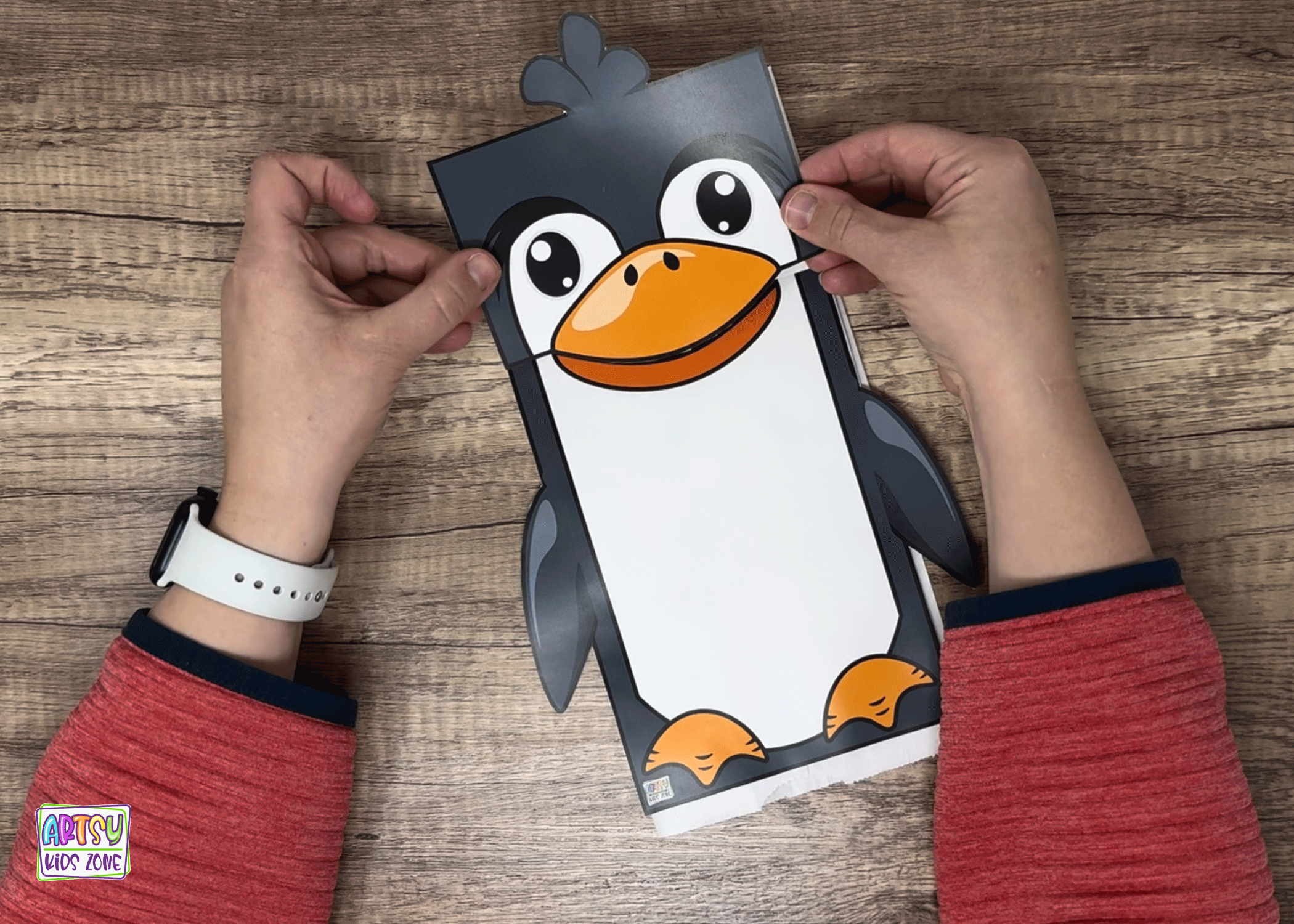 Penguin Paper Bag Puppet