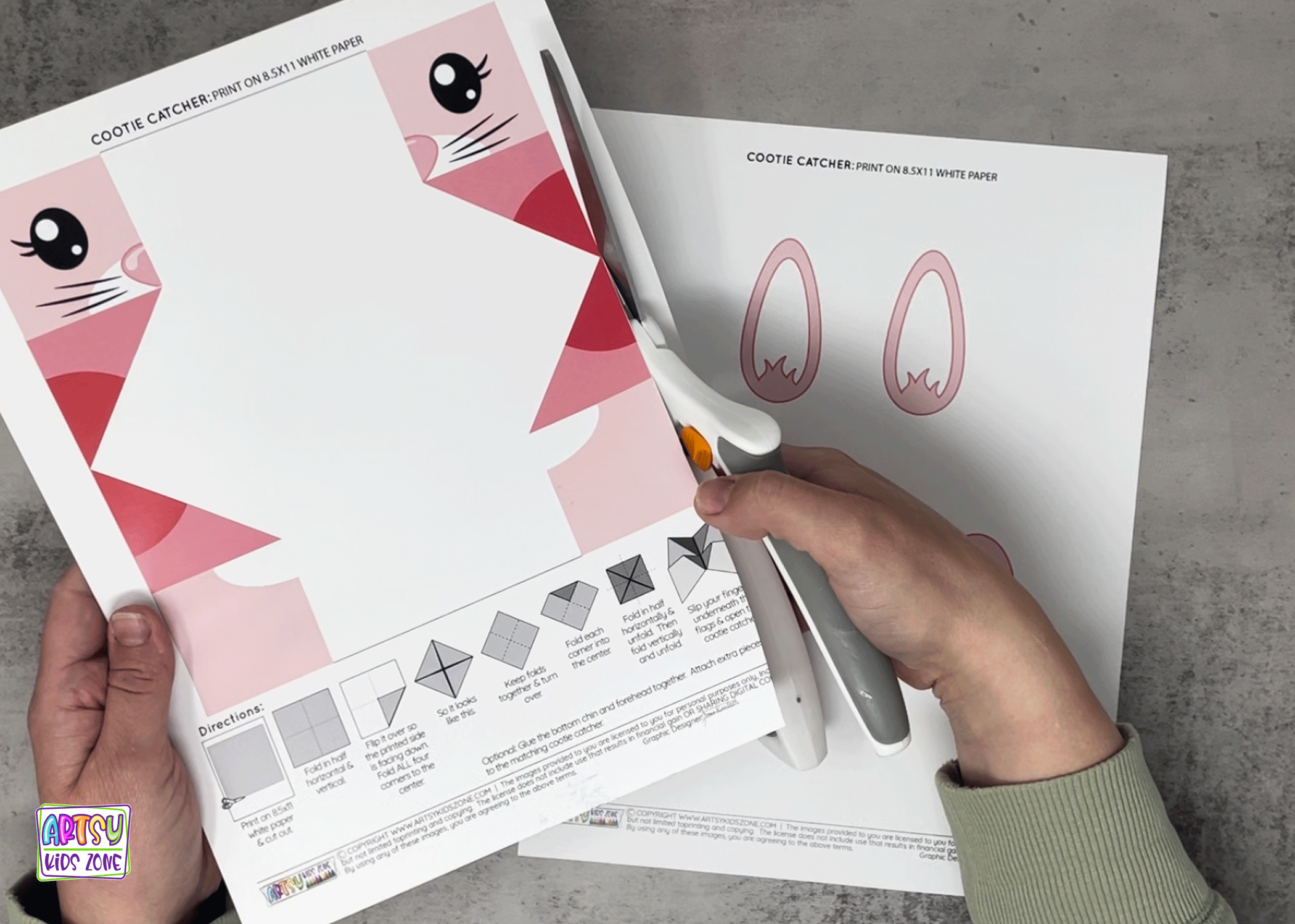 Bunny Cootie Catcher: Origami Bunny