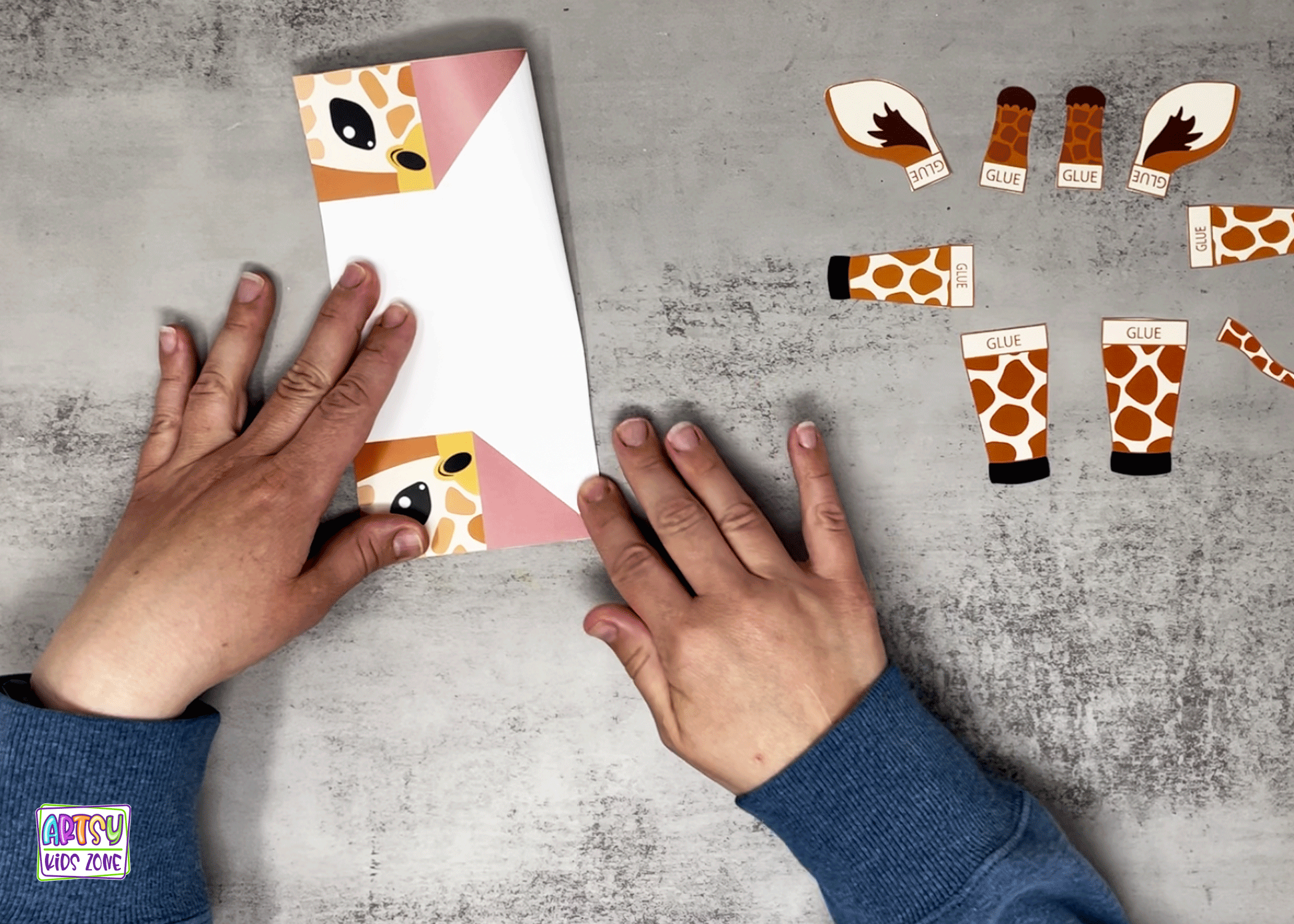 Origami Giraffe Cootie Catcher Template