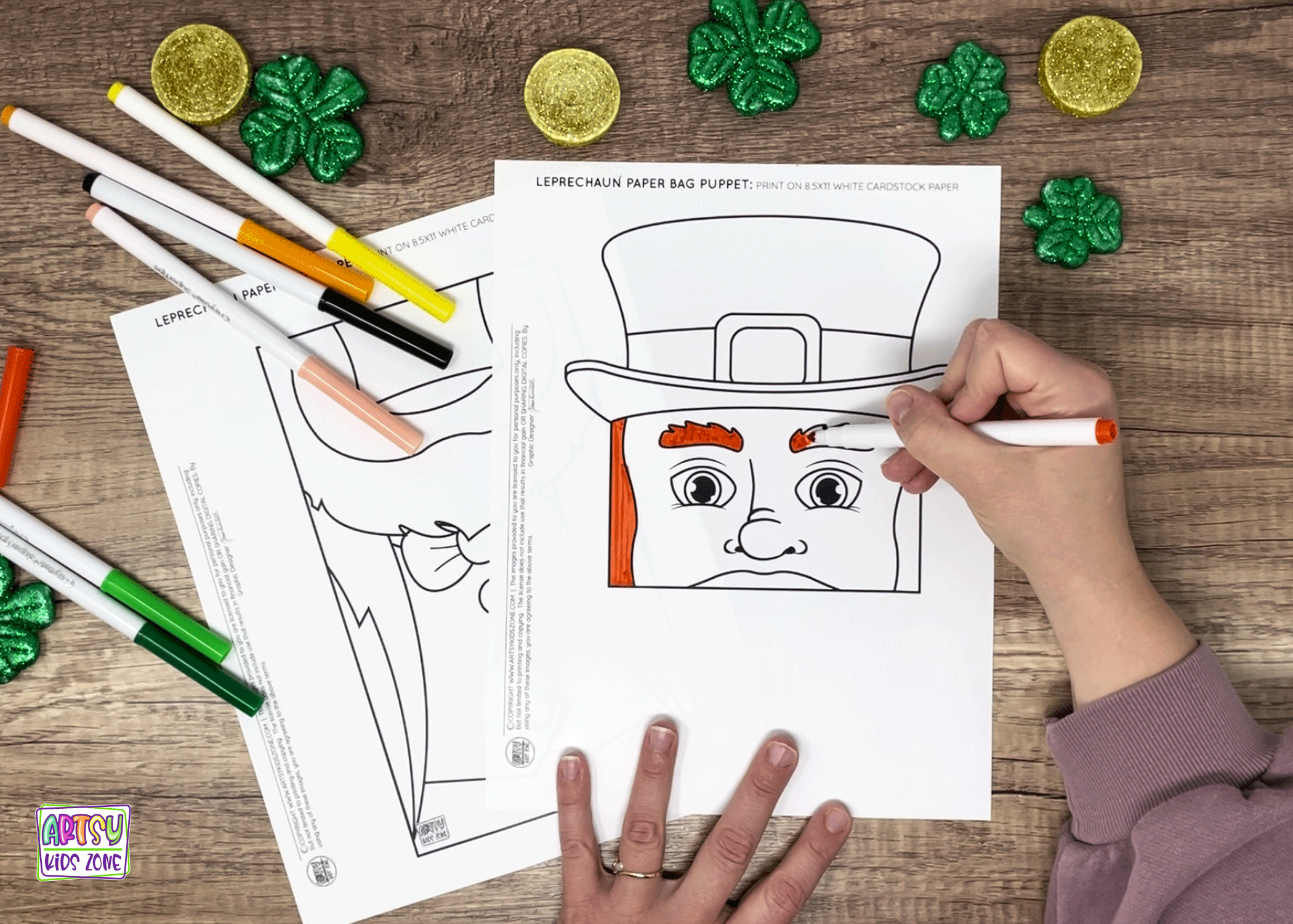 Leprechaun Paper Bag Puppet