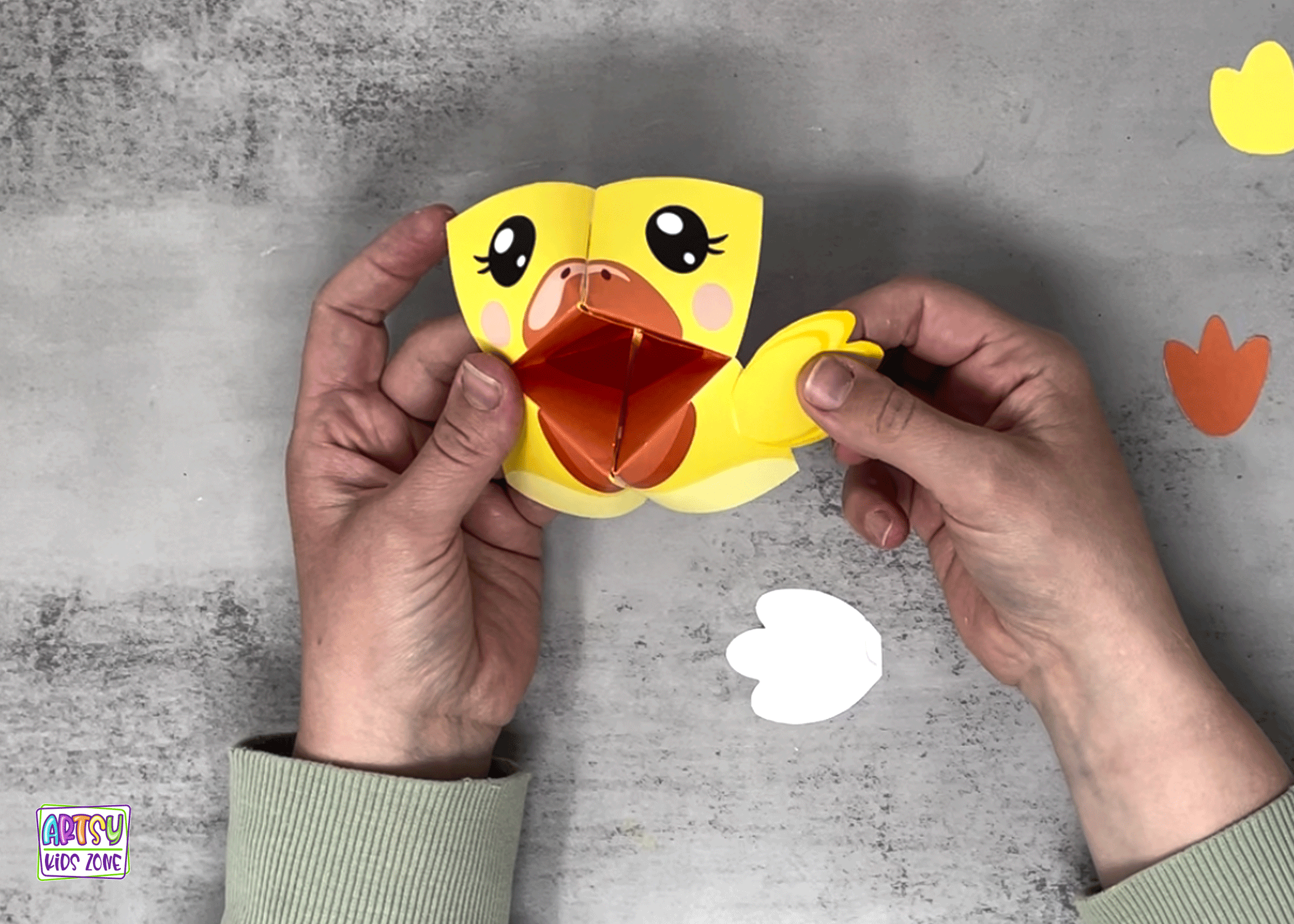 Easter Chick Cootie Catcher Template