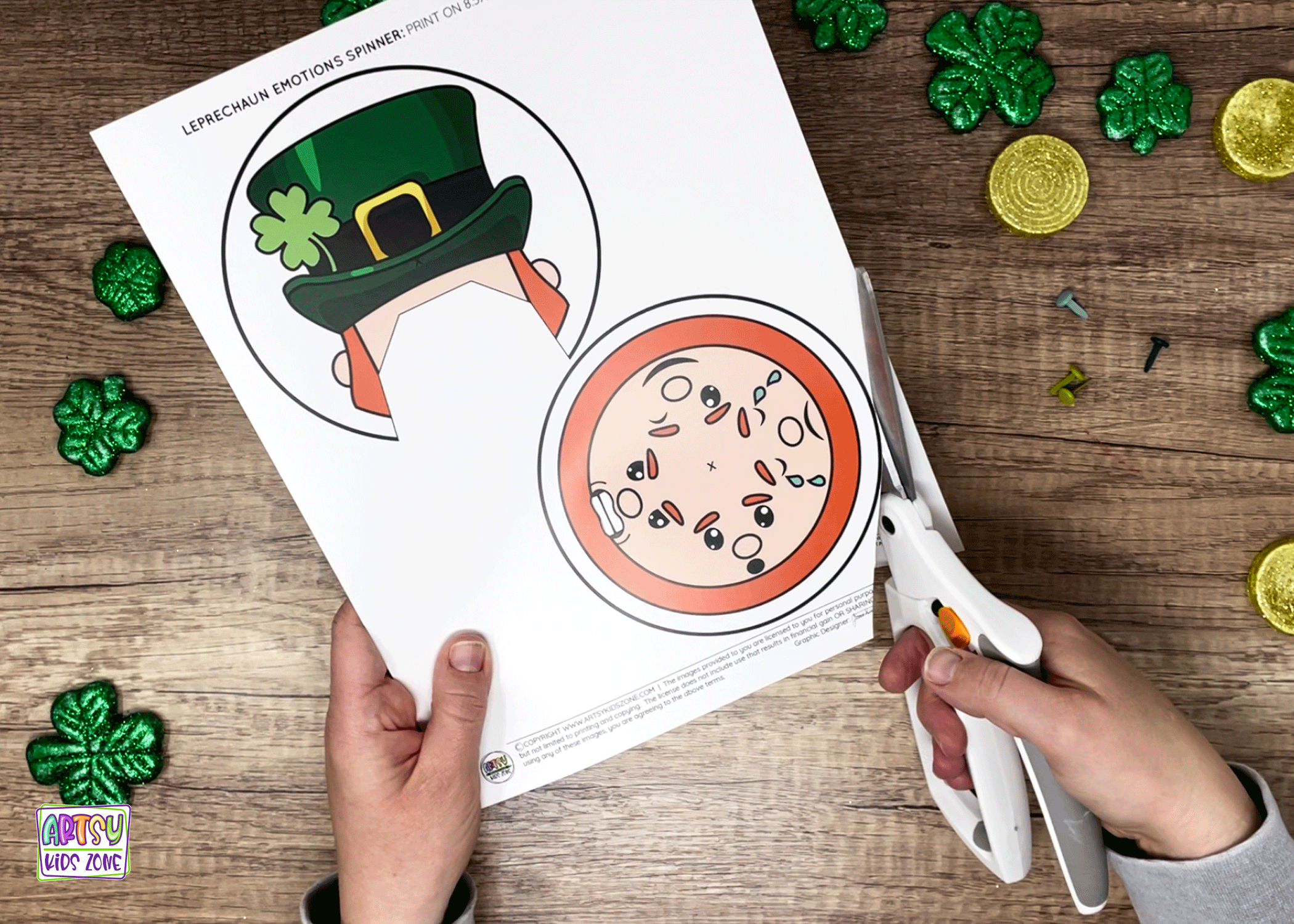 Leprechaun Emotions Spinner: St Patrick's Day Craft For Kids