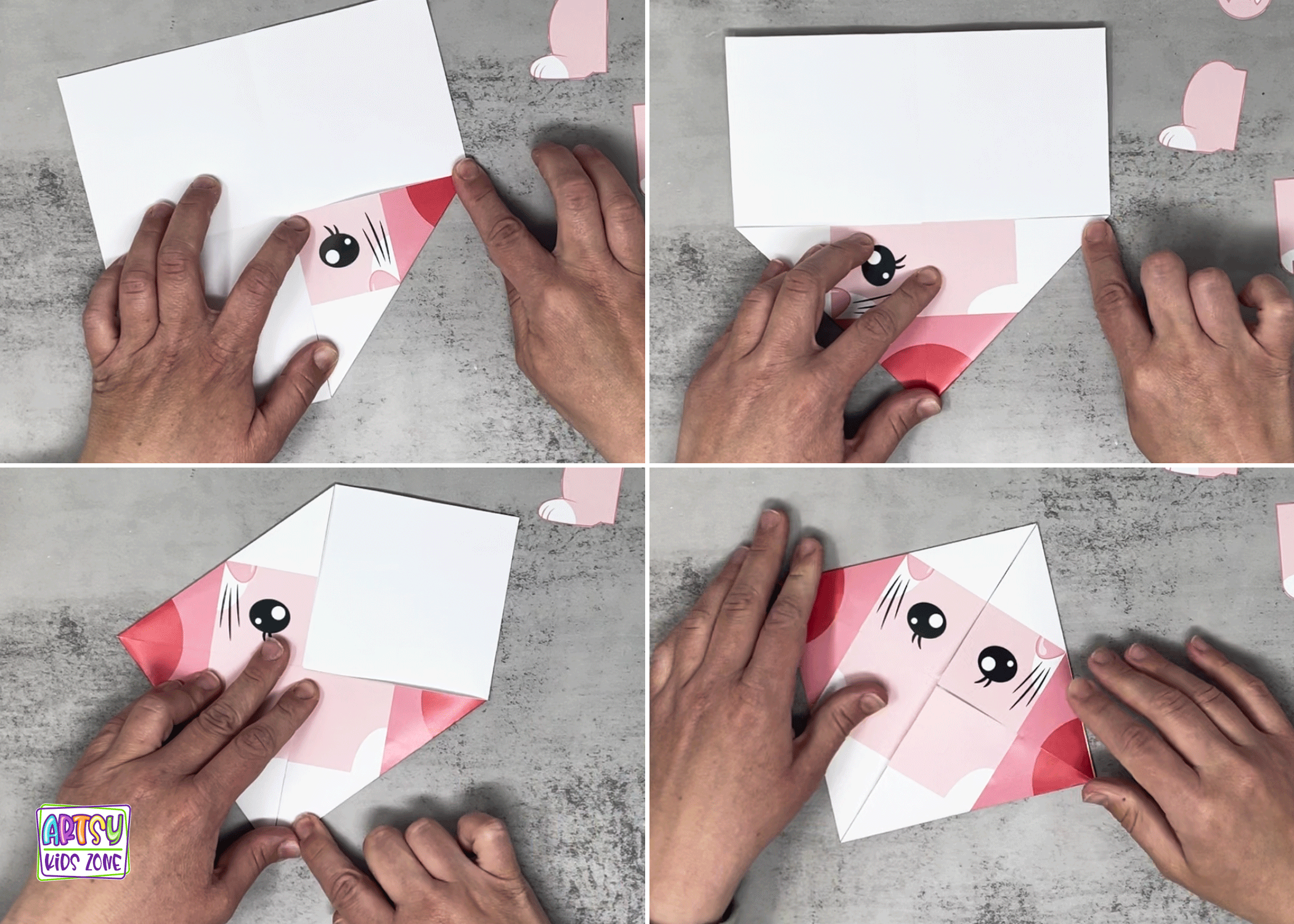 Bunny Cootie Catcher: Origami Bunny