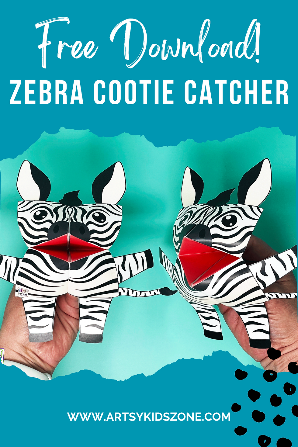 Origami Zebra Cootie Catcher Template
