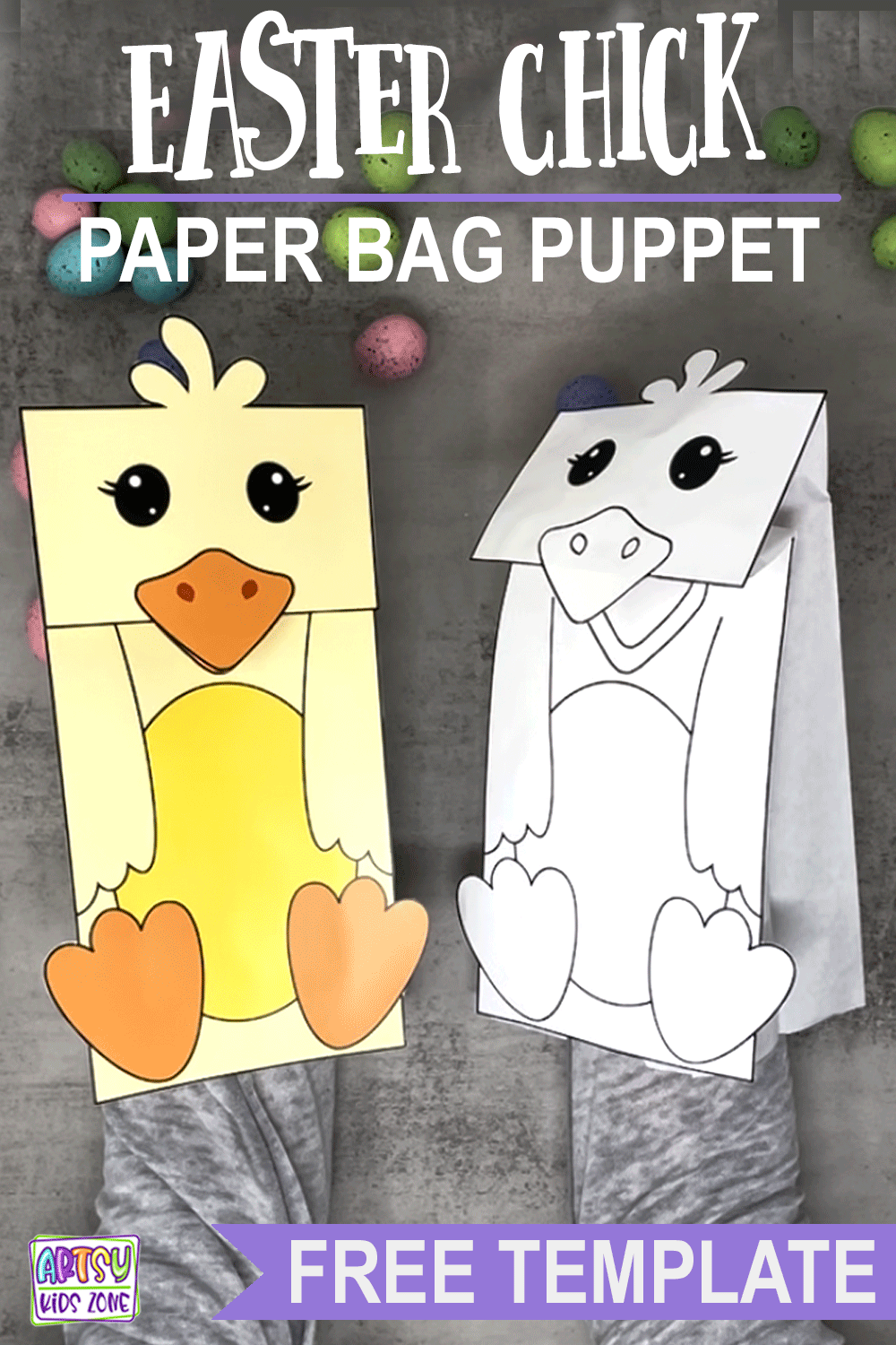 Chick Paper Bag Puppet: Easter Crafts For Kids