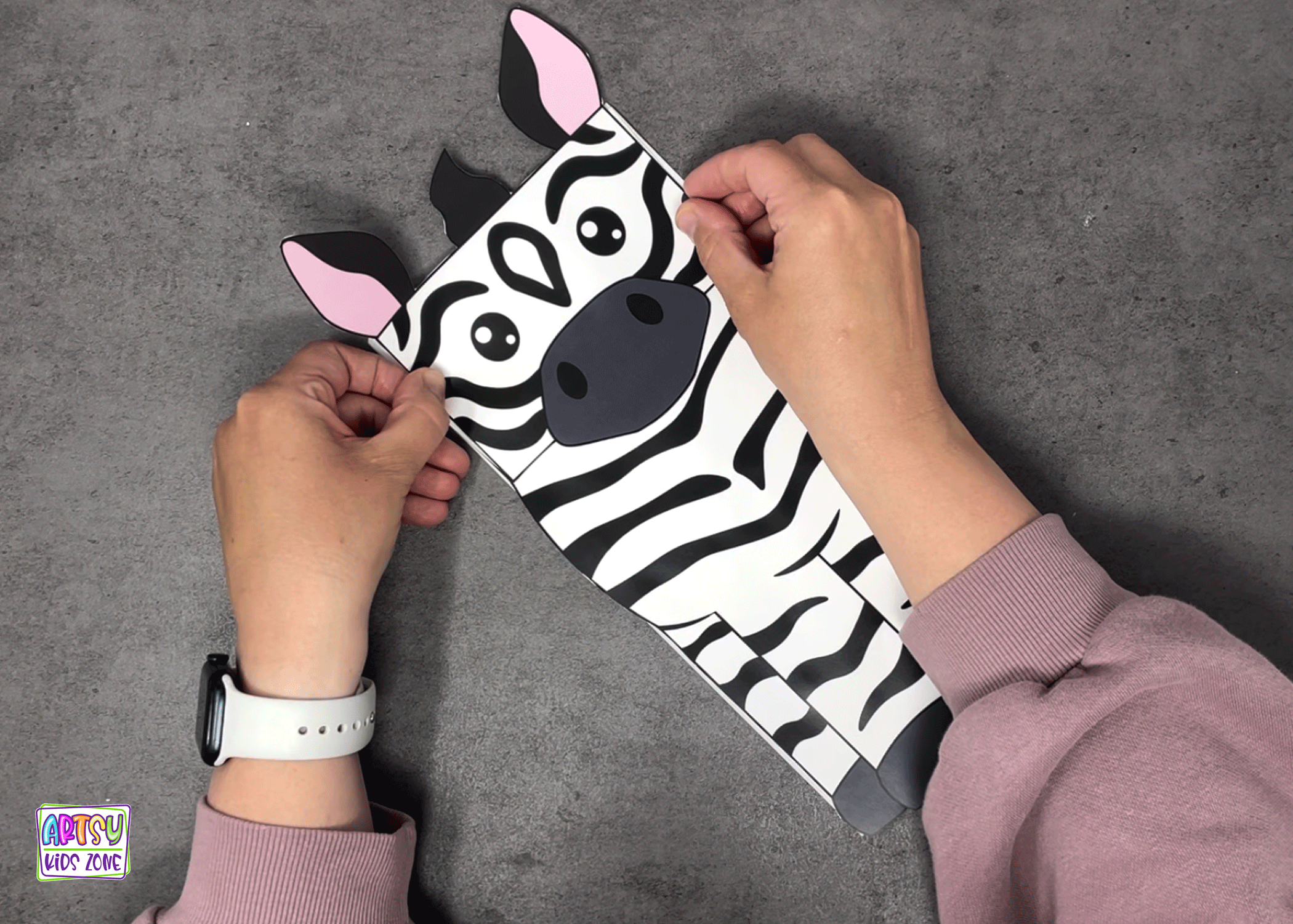 Zebra Paper Bag Puppet