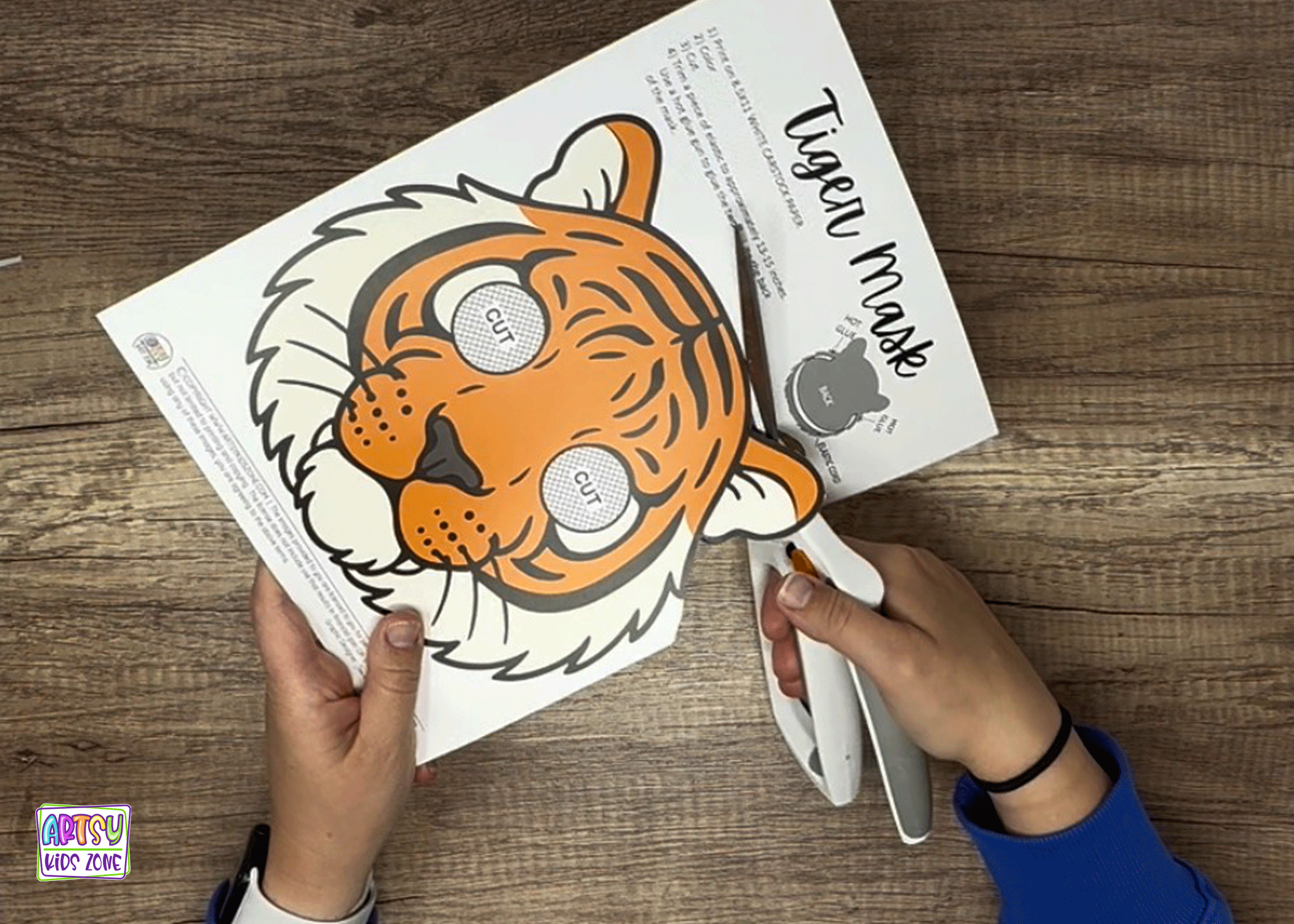 Tiger Paper Mask Craft for Kids – Printable Jungle Animal Mask Template