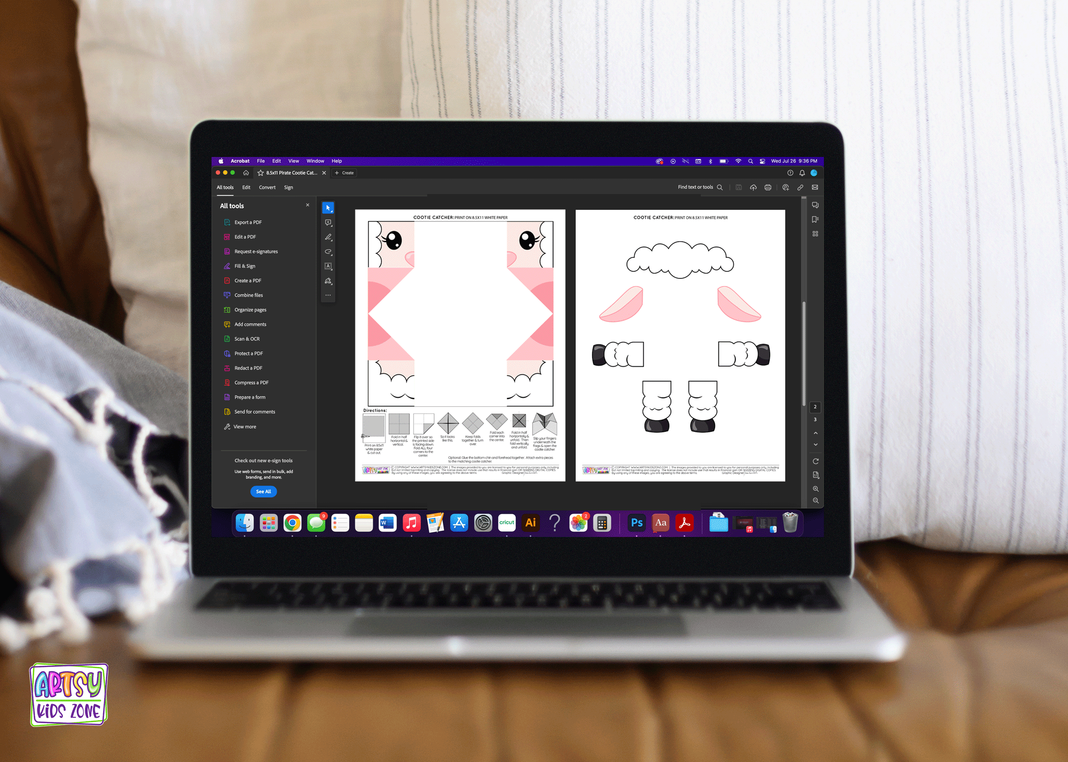 Easter Lamb Cootie Catcher Template