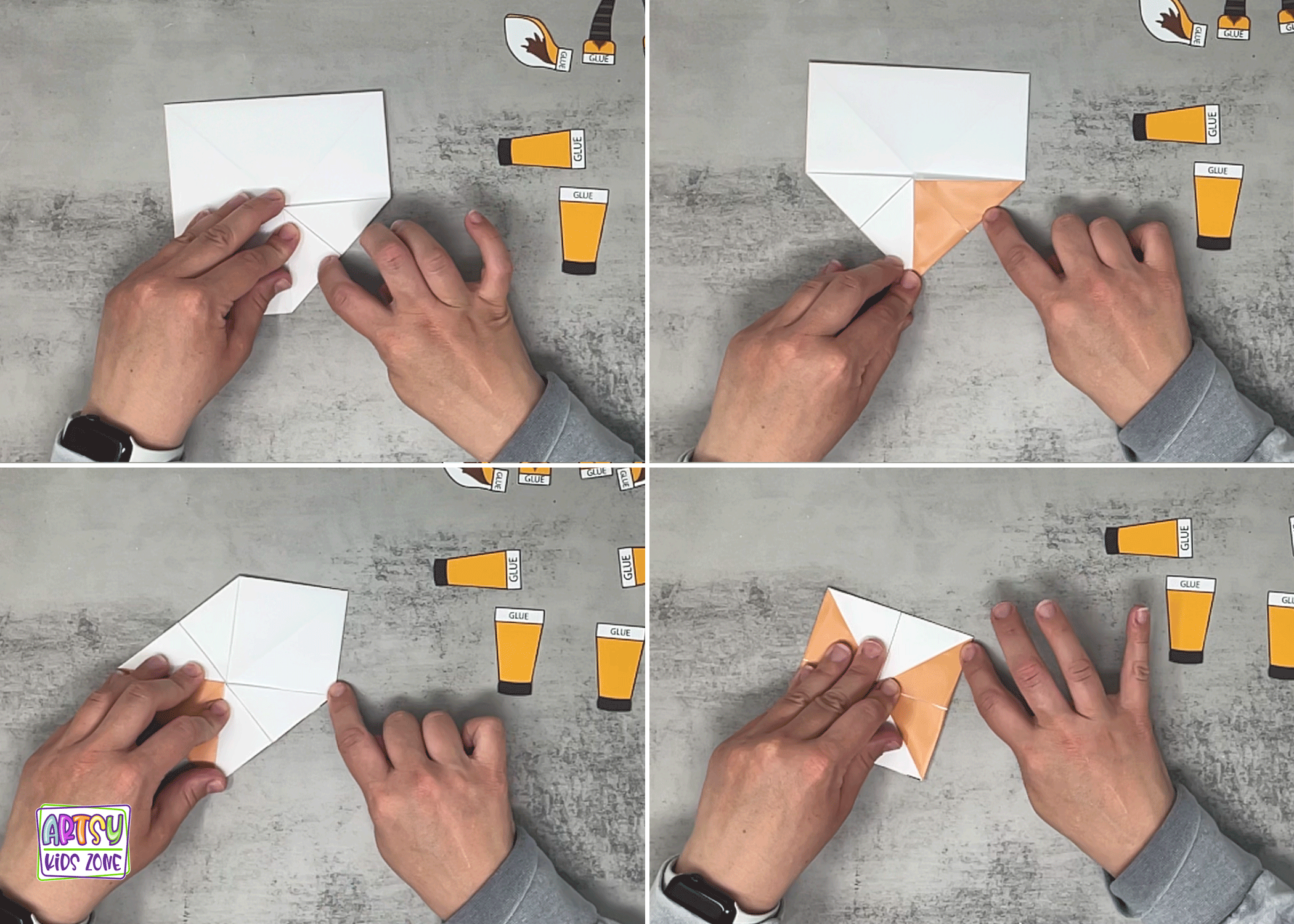 Origami Gazelle Cootie Catcher Template
