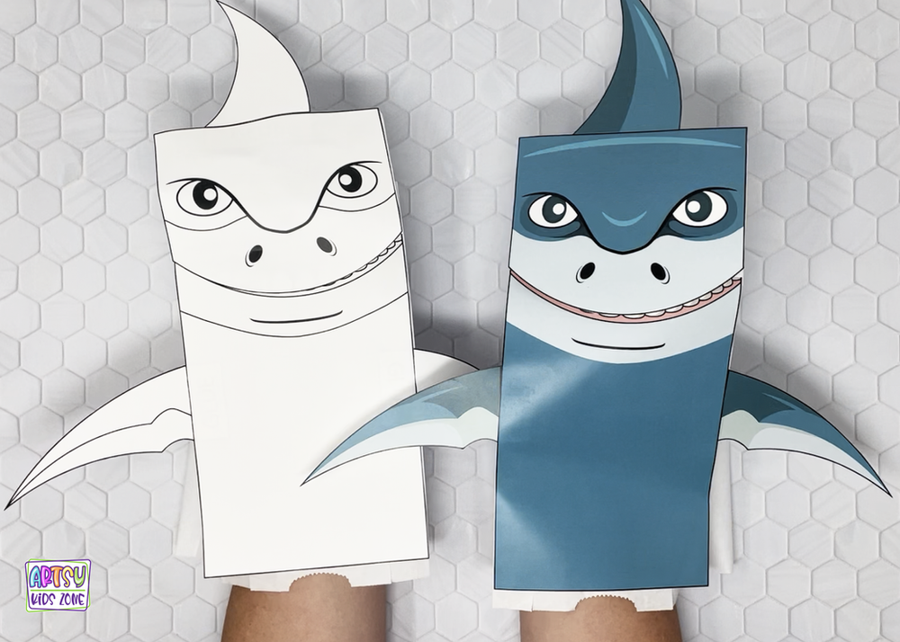 Shark Paper Bag Puppet
