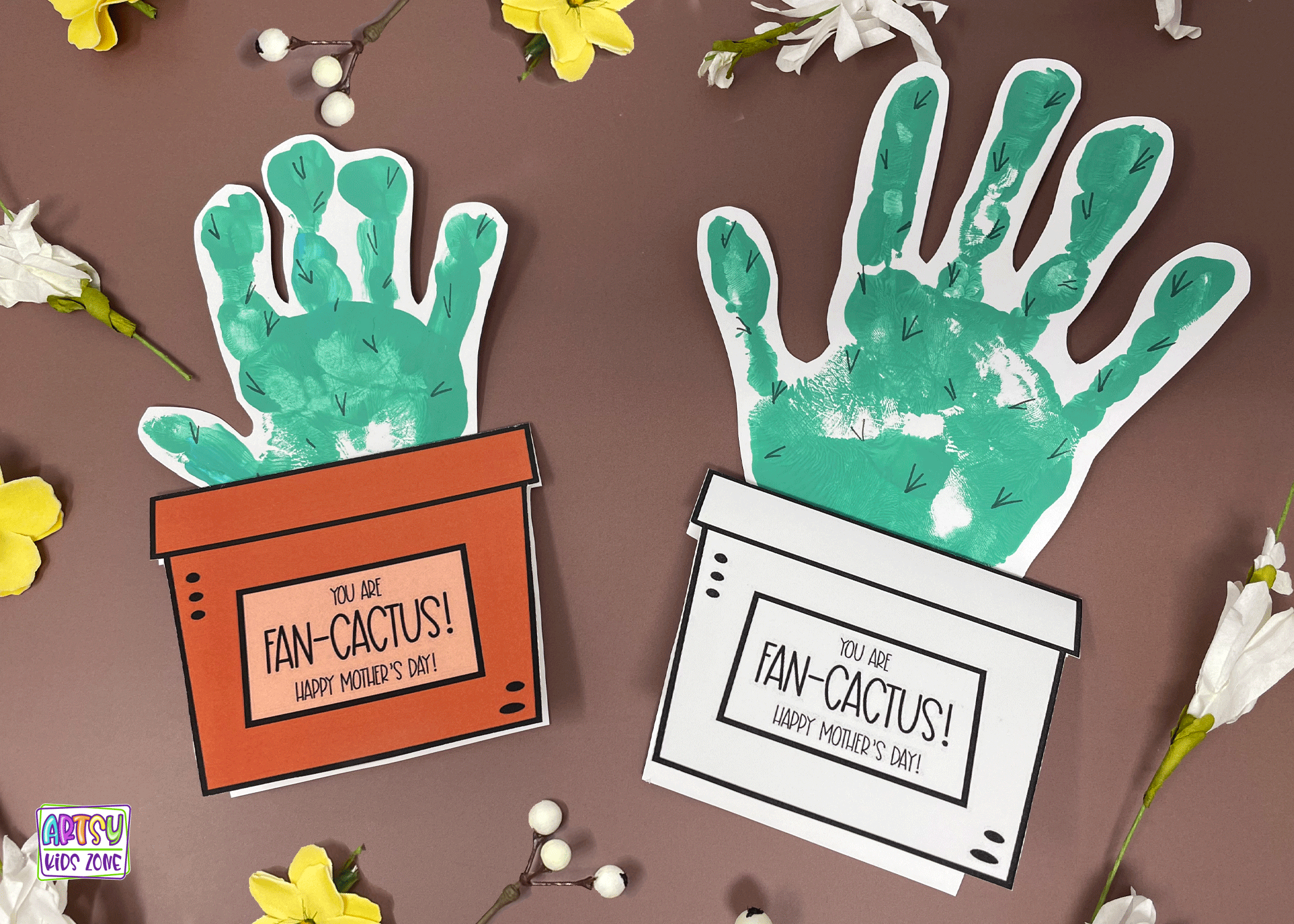 Cactus Mother's Day Handprint Craft For Kids