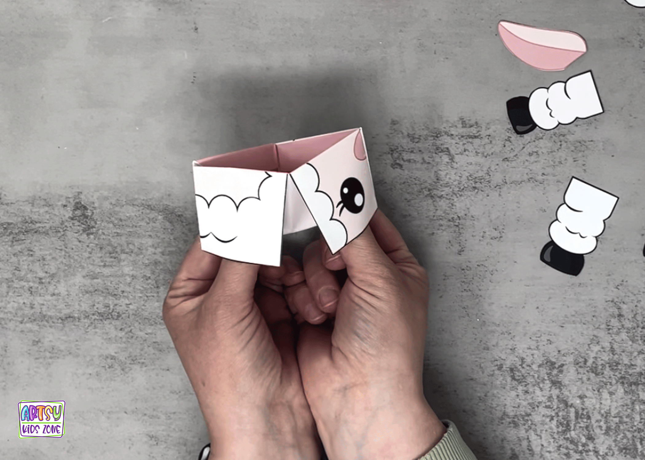 Easter Lamb Cootie Catcher Template