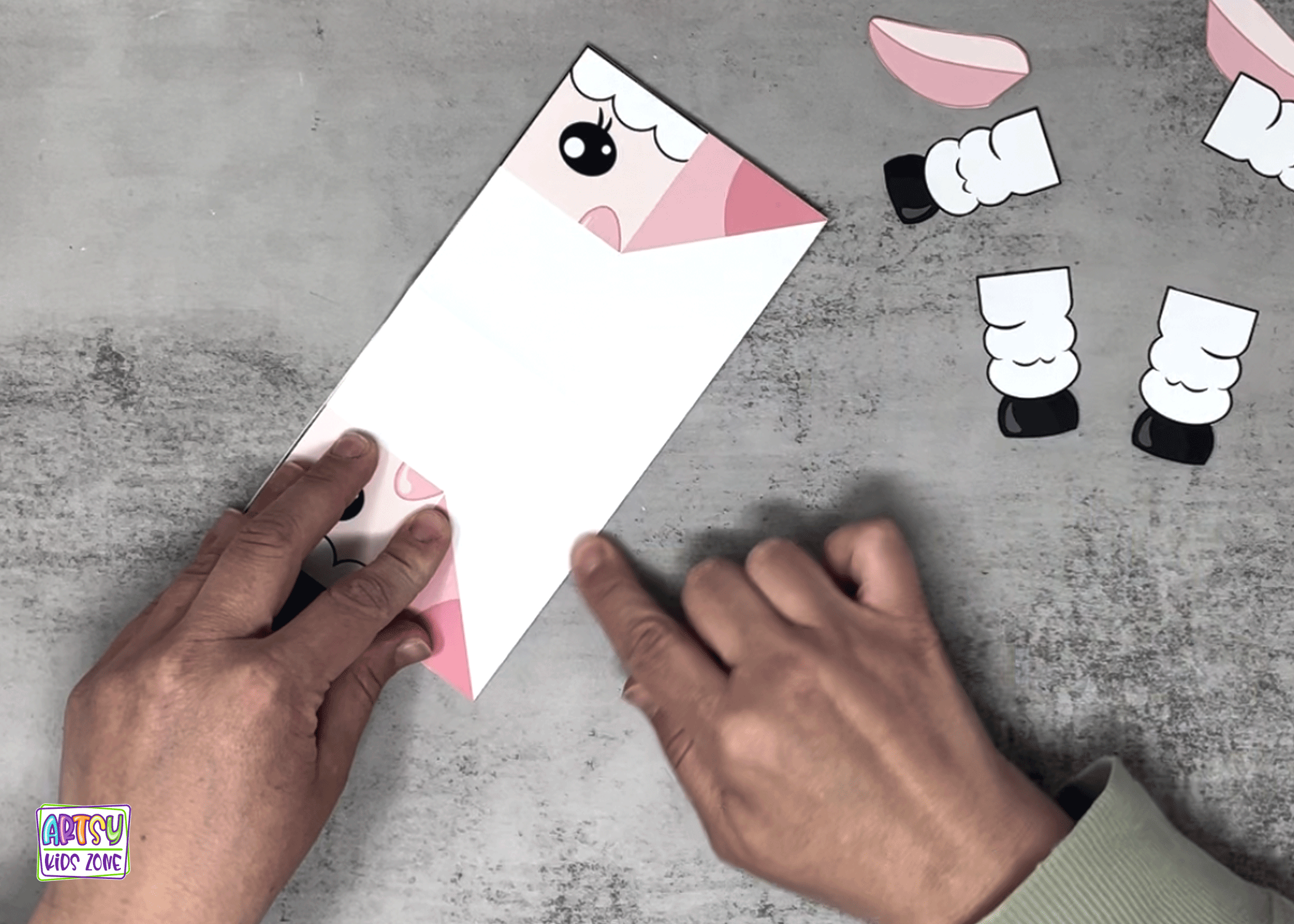 Easter Lamb Cootie Catcher Template