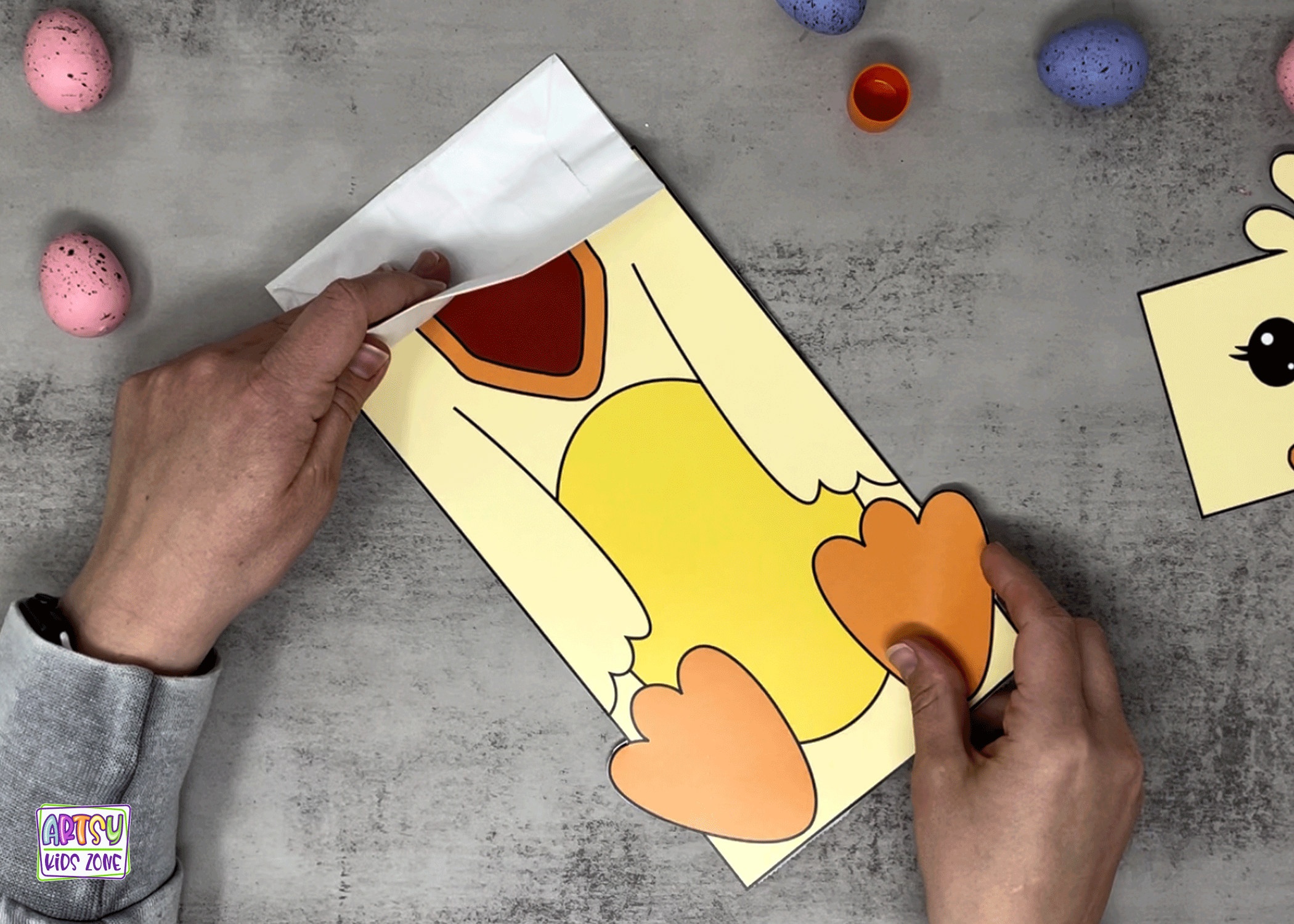 Chick Paper Bag Puppet: Easter Crafts For Kids