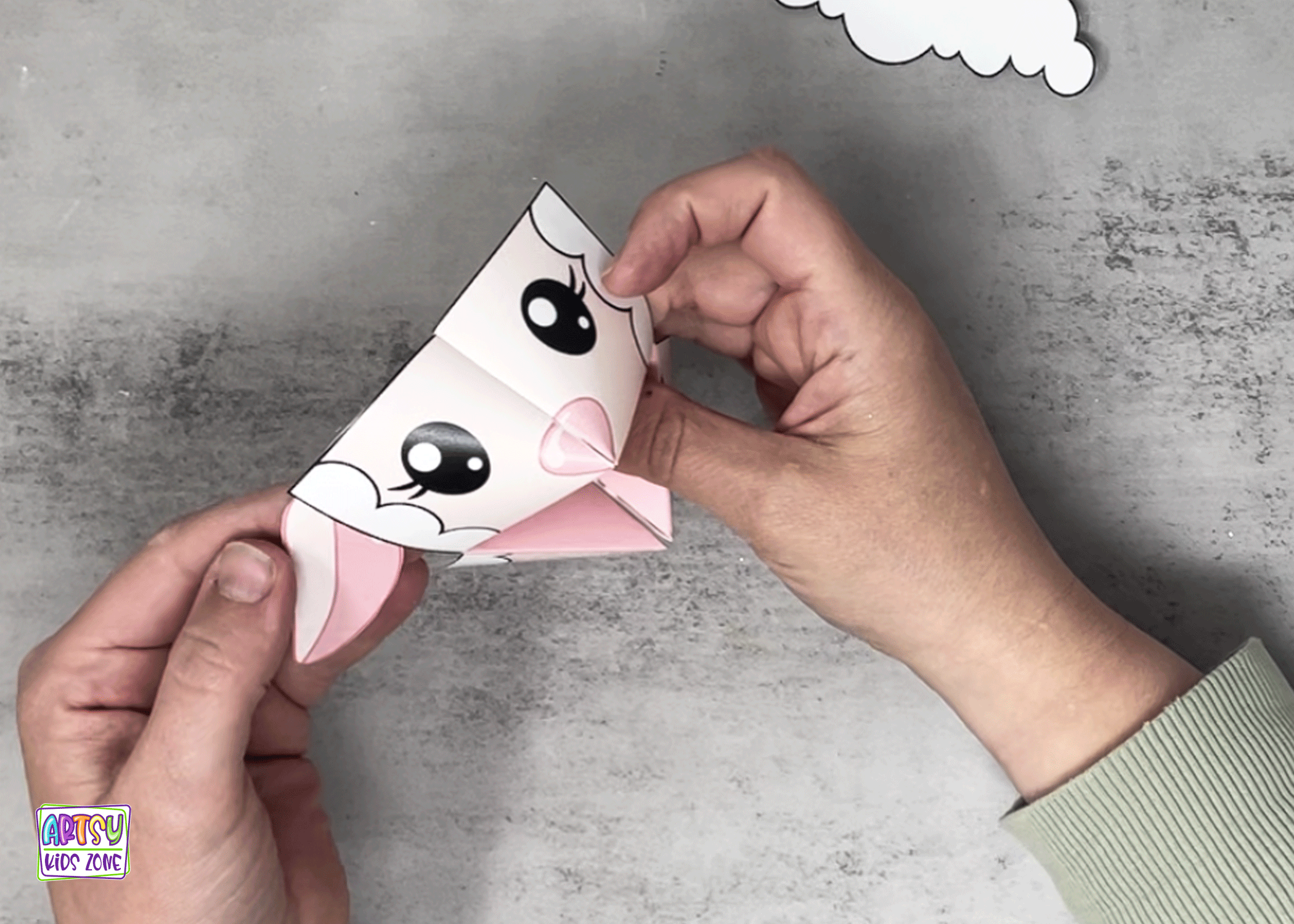 Easter Lamb Cootie Catcher Template