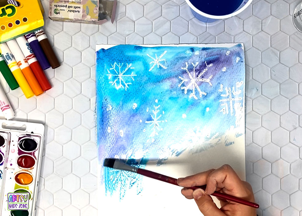 Snowflake Crayon Resist Art Projects For Kids