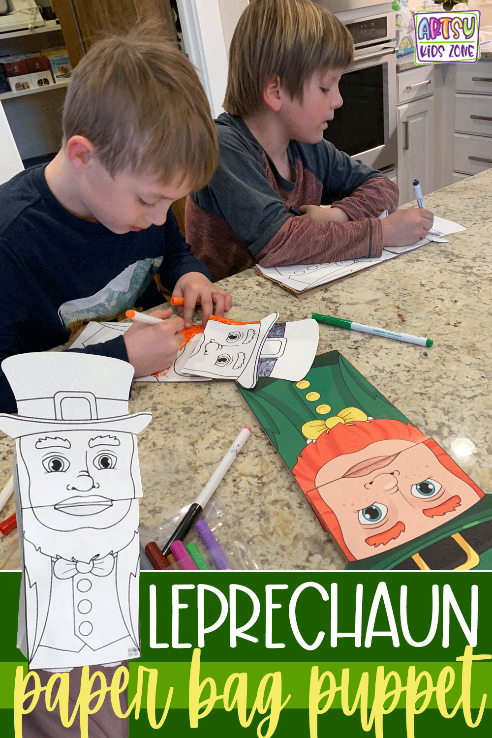 Leprechaun Paper Bag Puppet