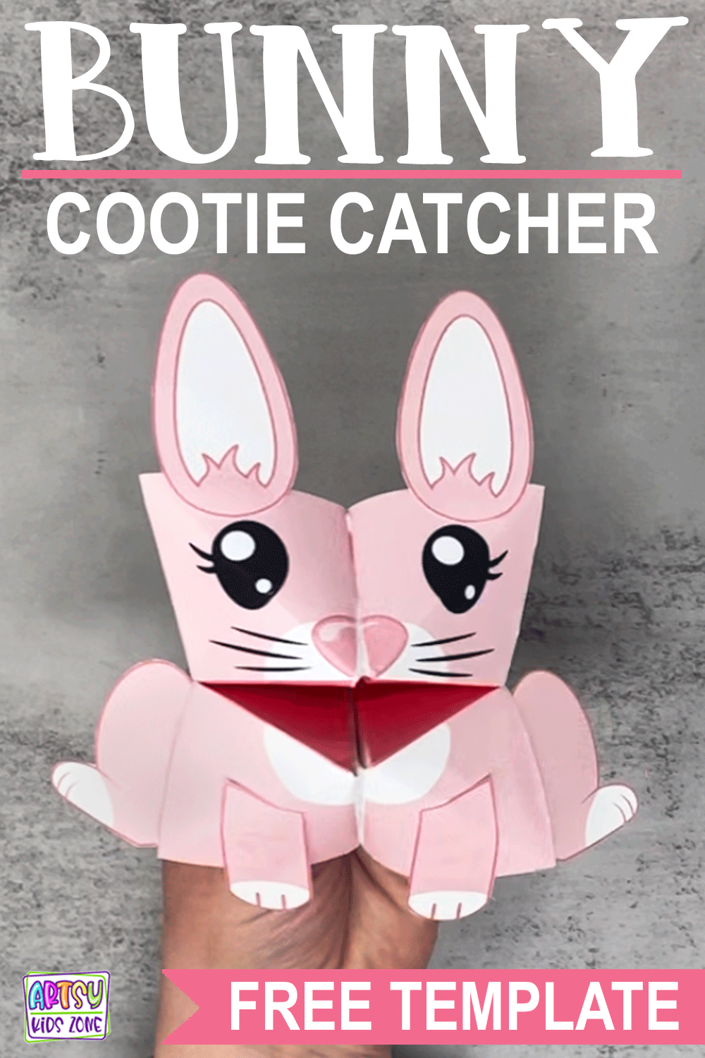 Bunny Cootie Catcher: Origami Bunny
