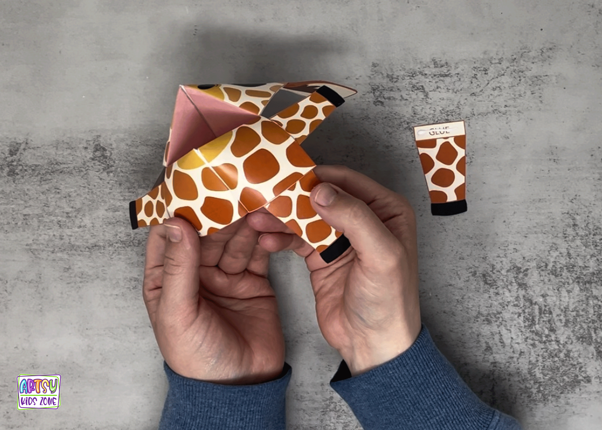Origami Giraffe Cootie Catcher Template