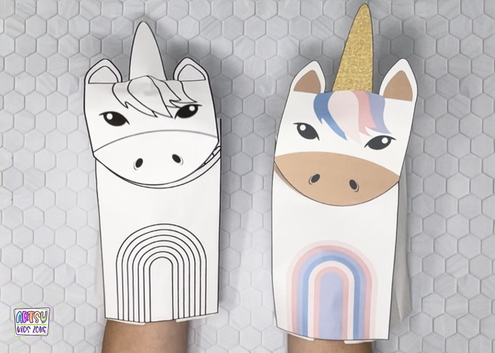 Unicorn Paper Bag Puppet