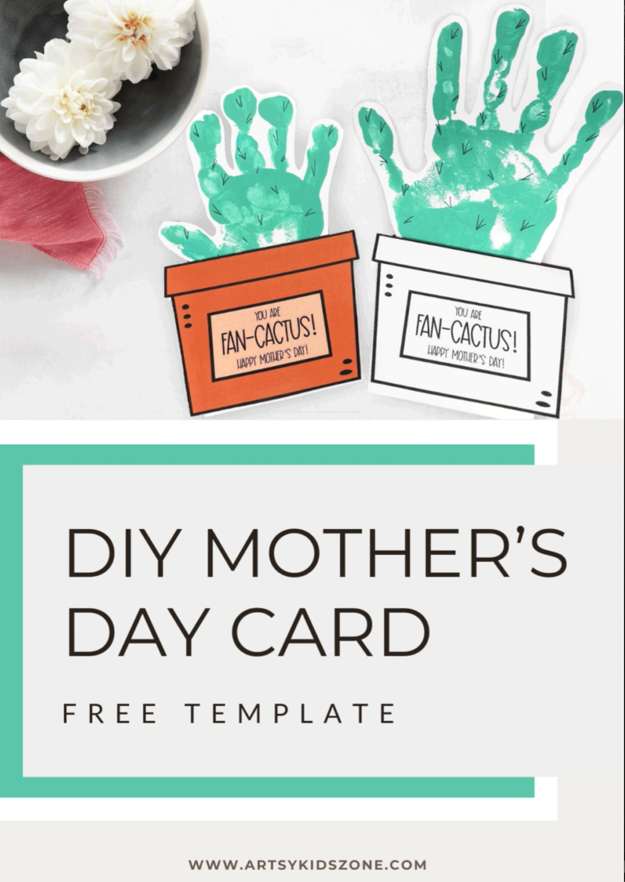 Cactus Mother's Day Handprint Craft For Kids