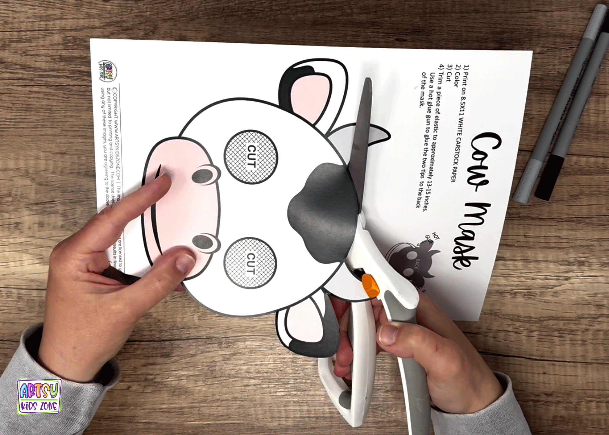 Printable Cow Mask Template