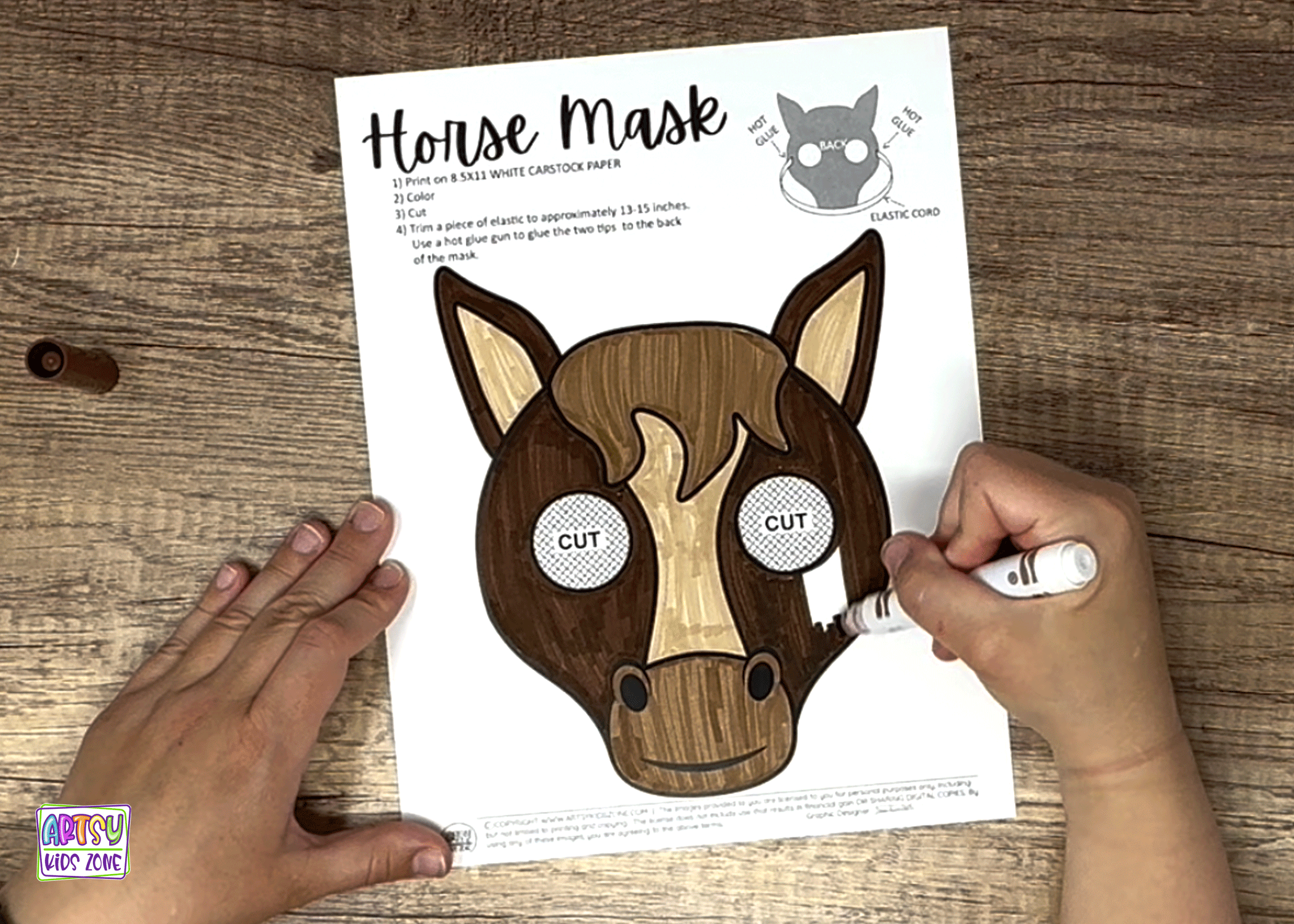 Printable Horse Mask Template