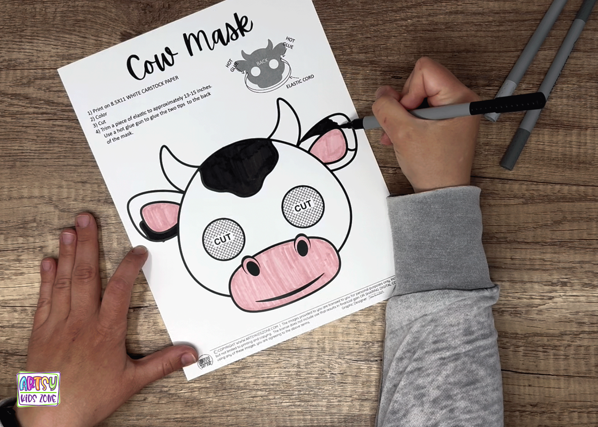Printable Cow Mask Template