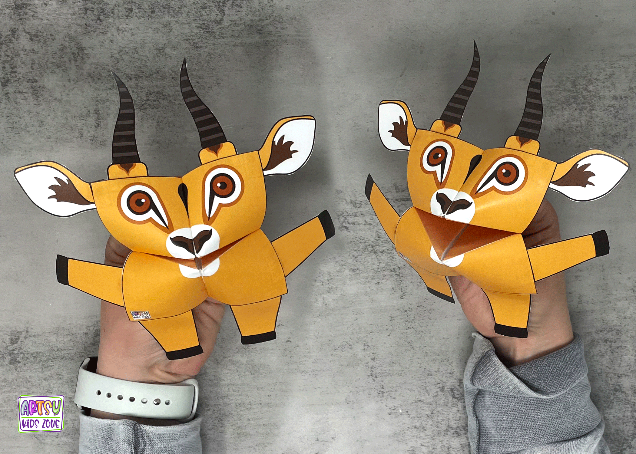 Origami Gazelle Cootie Catcher Template