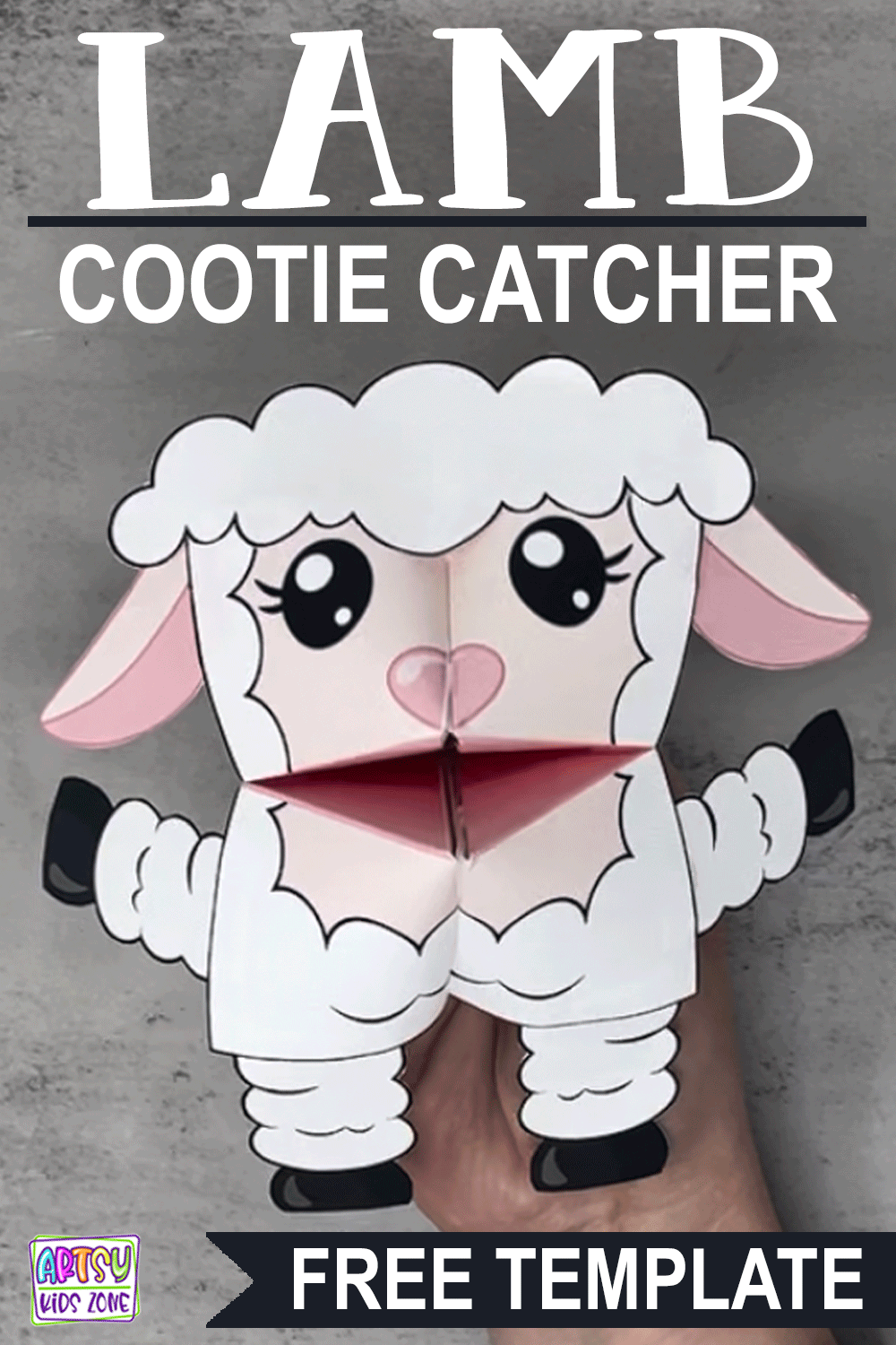 Easter Lamb Cootie Catcher Template