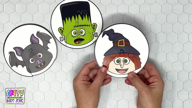 Halloween Emotions Spinners: Witch, Frankenstein & Bat Templates Included