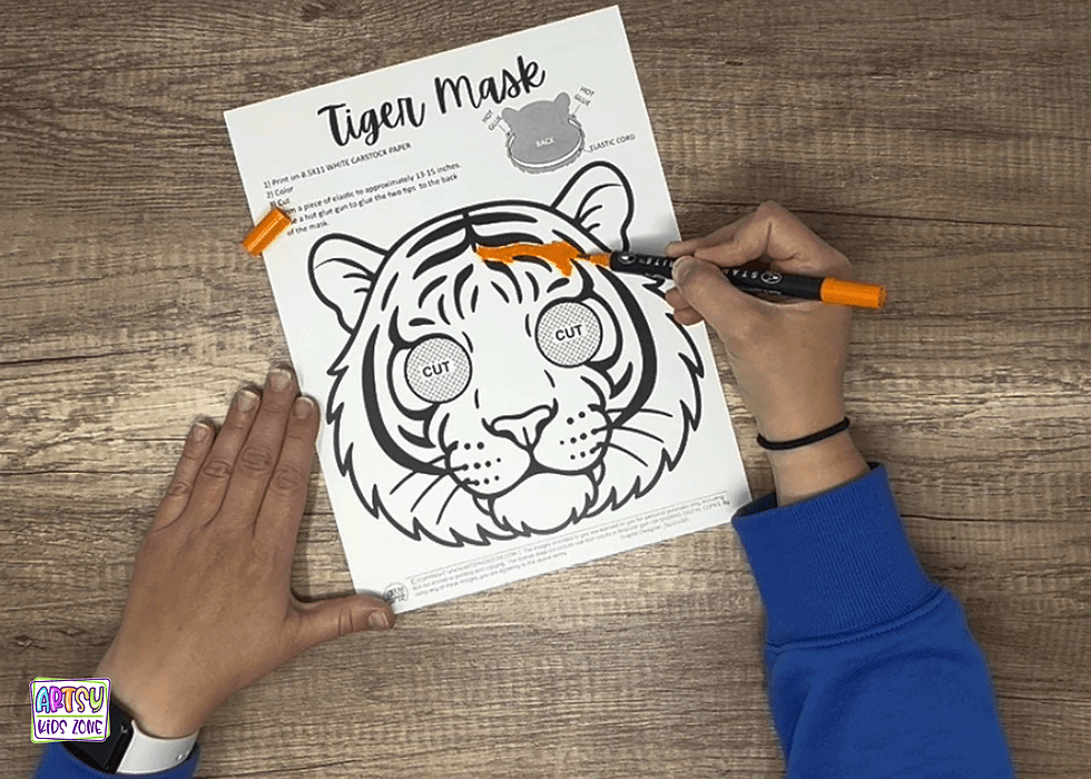 Tiger Paper Mask Craft for Kids – Printable Jungle Animal Mask Template