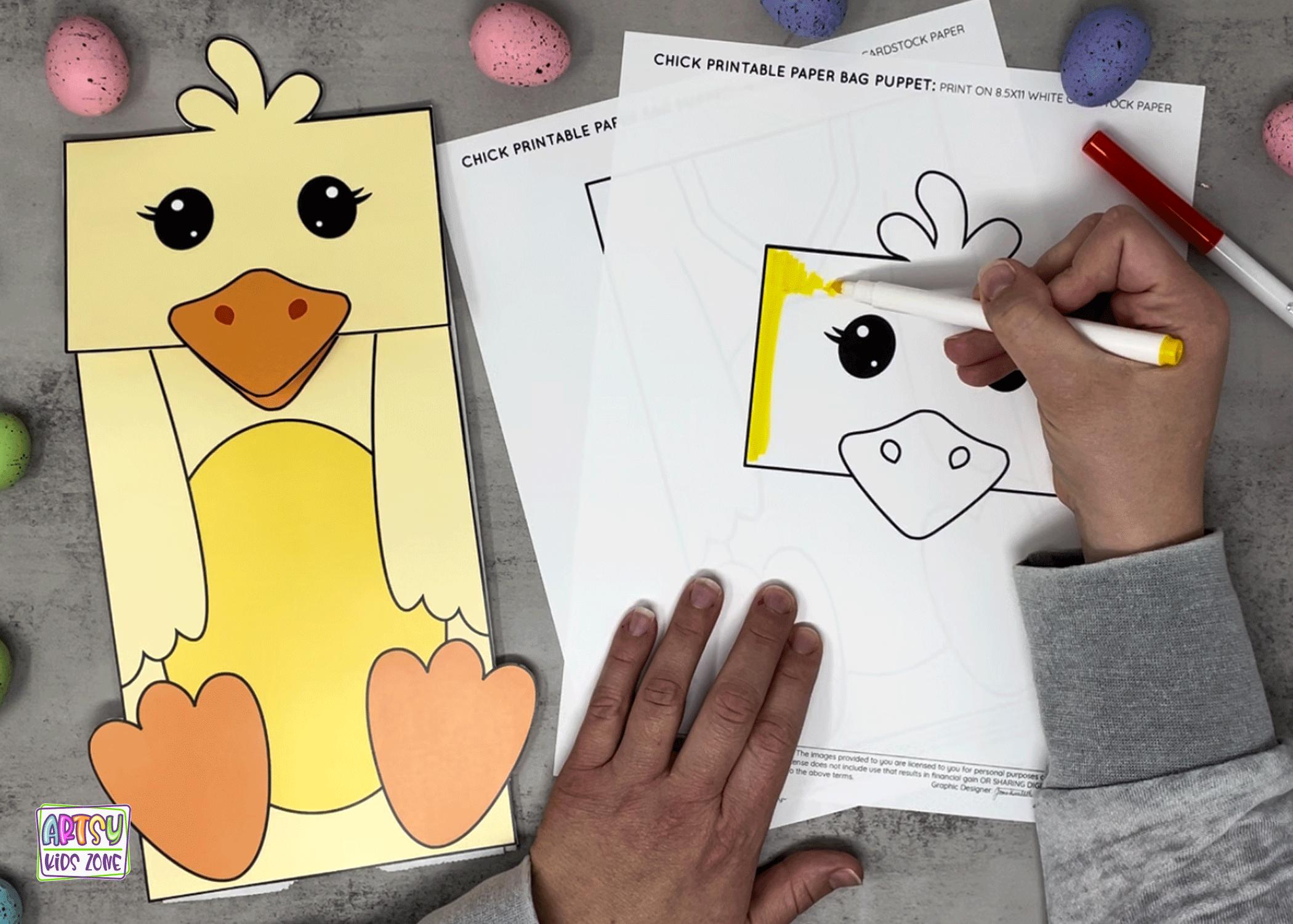 Chick Paper Bag Puppet: Easter Crafts For Kids