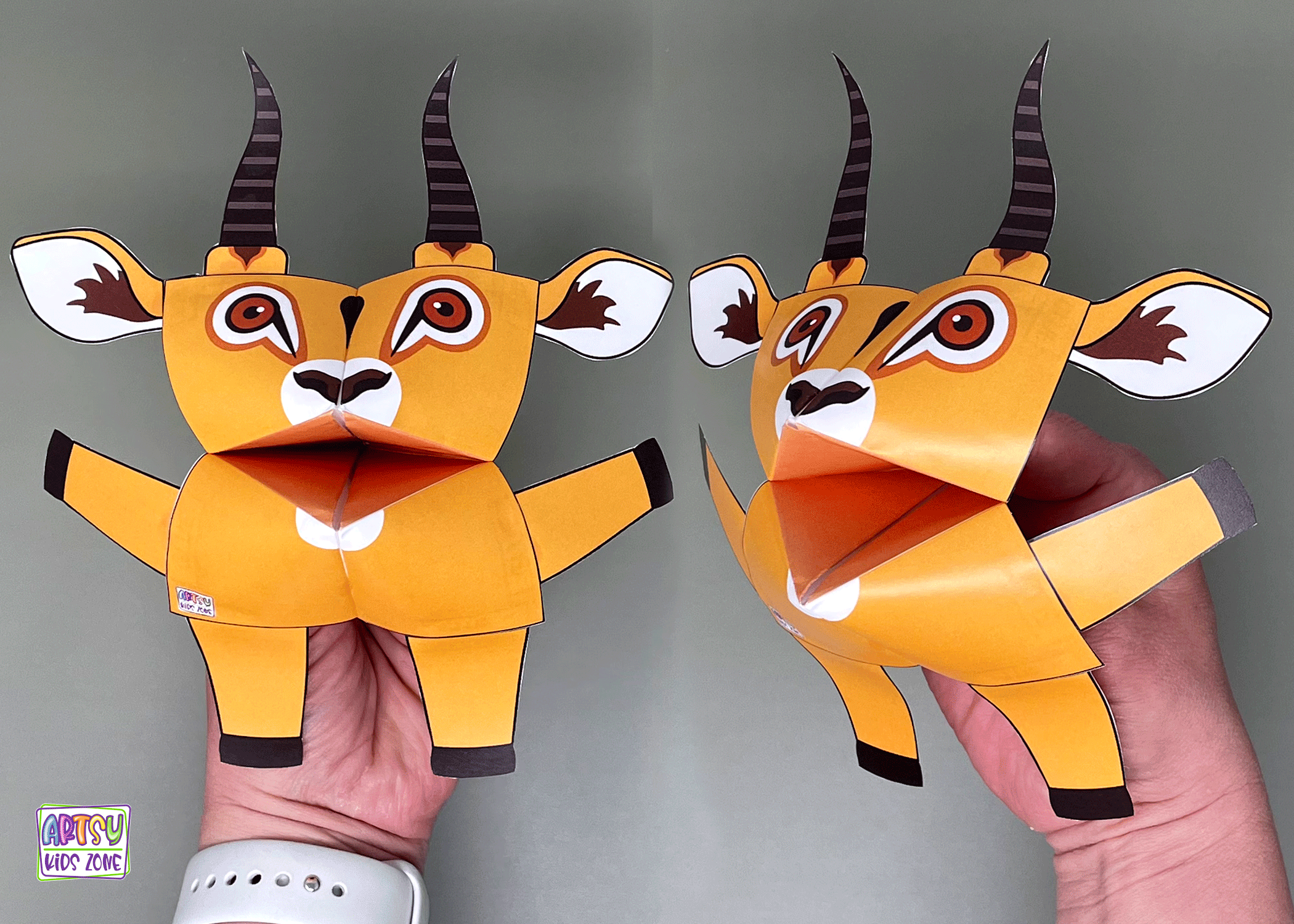 Origami Gazelle Cootie Catcher Template