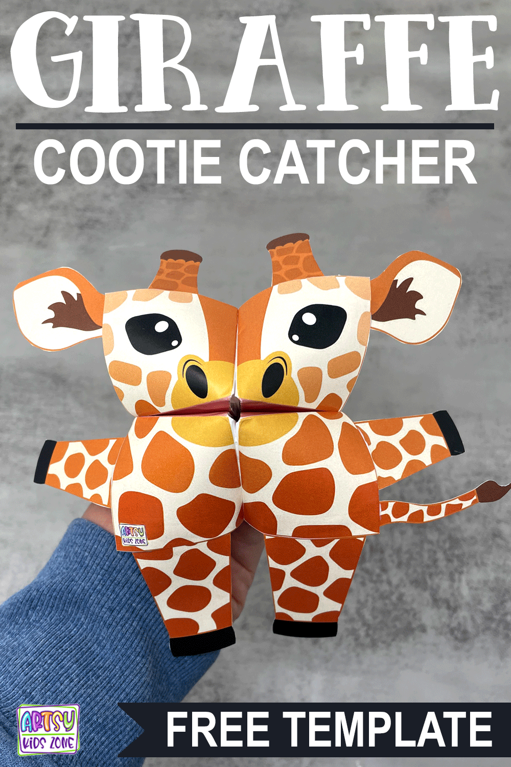 Origami Giraffe Cootie Catcher Template