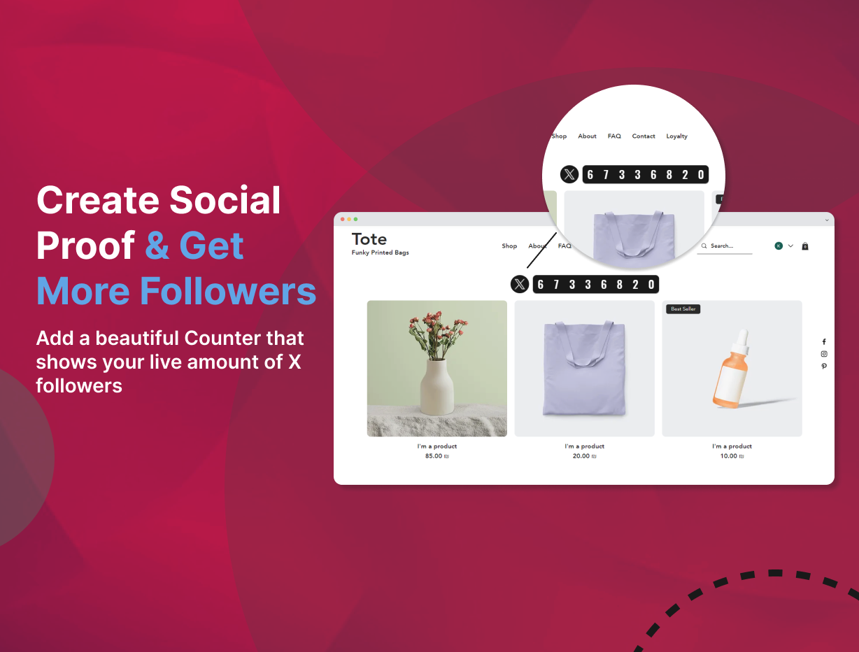 X (Twitter) Followers Counter | Wix App Market | Wix.com