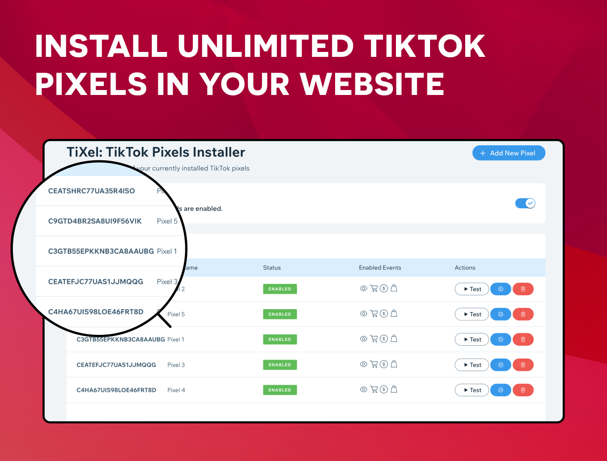 TiXel ‑ Multiple TikTok Pixels | Wix App Market | Wix.com