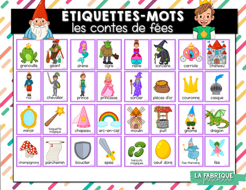 Vocabulaire les contes de fées | La Fabrique Préscolaire