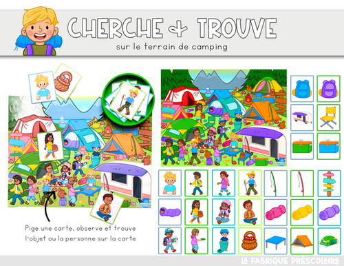Cherche & trouve au camping | La Fabrique Préscolaire