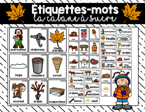 Vocabulaire la cabane à sucre | La Fabrique Préscolaire
