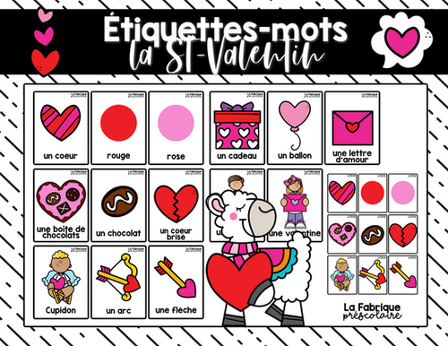 Vocabulaire la Saint-Valentin | La Fabrique Préscolaire