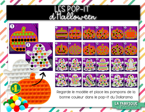 Les pop-it d'Halloween | La Fabrique Préscolaire